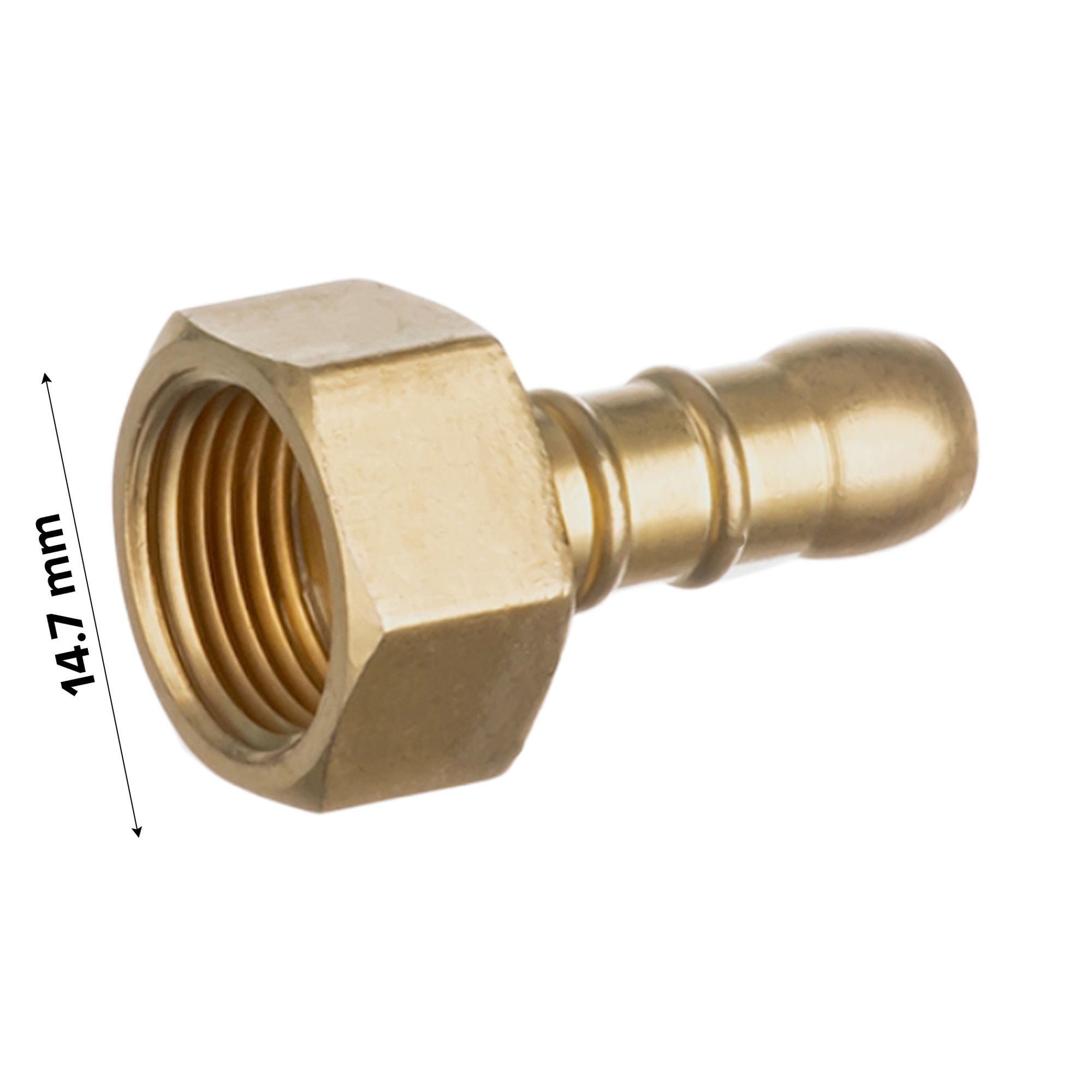 Easi Plumb Threaded Straight Gas hose connector (Dia)14.7mm