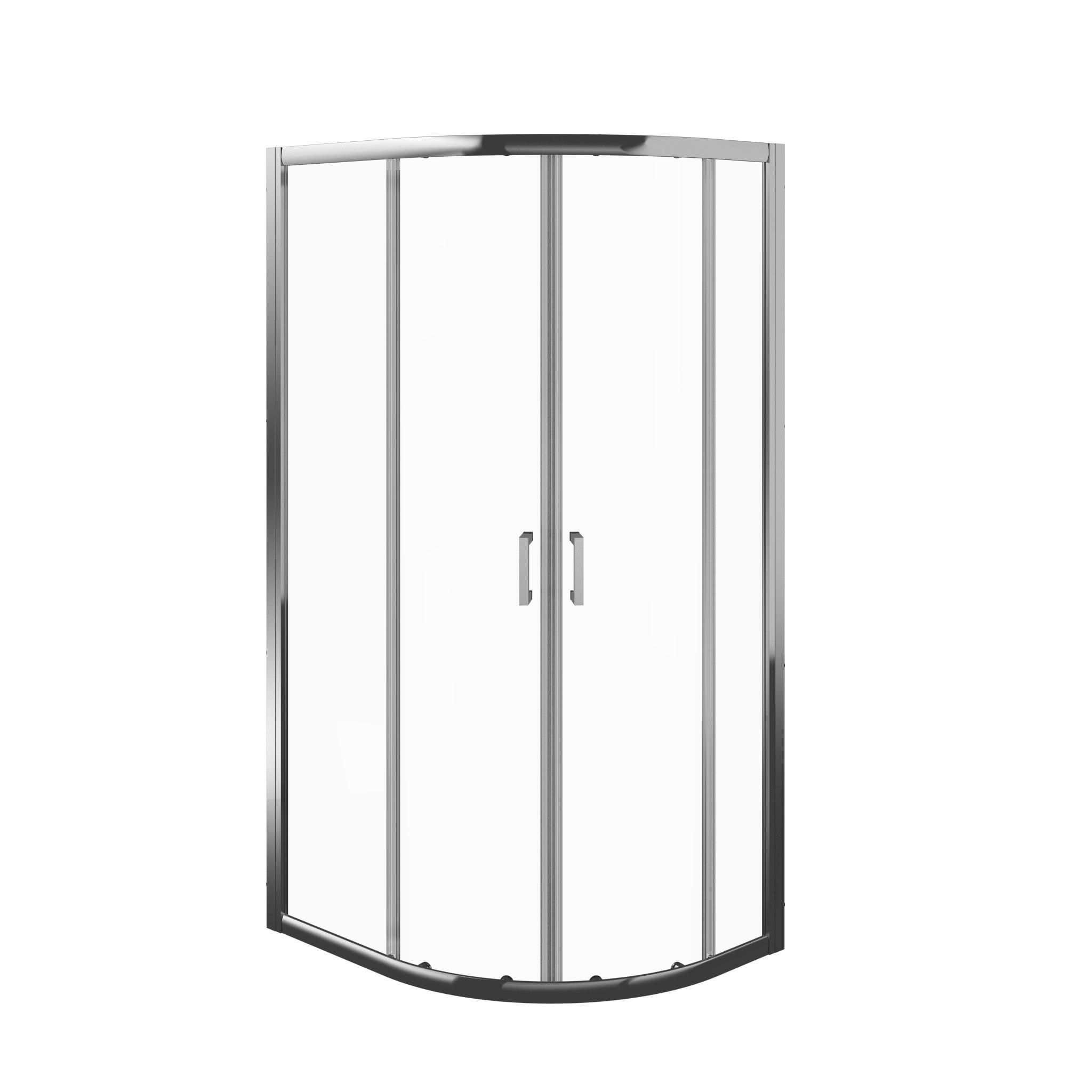 Edge 6 Silver effect Clear Right-handed Offset quadrant Shower Enclosure & tray - Double sliding ...