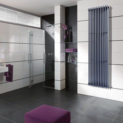 Edmonton Vertical Radiator Grey (H)1800 mm (W)500 mm | DIY at B&Q