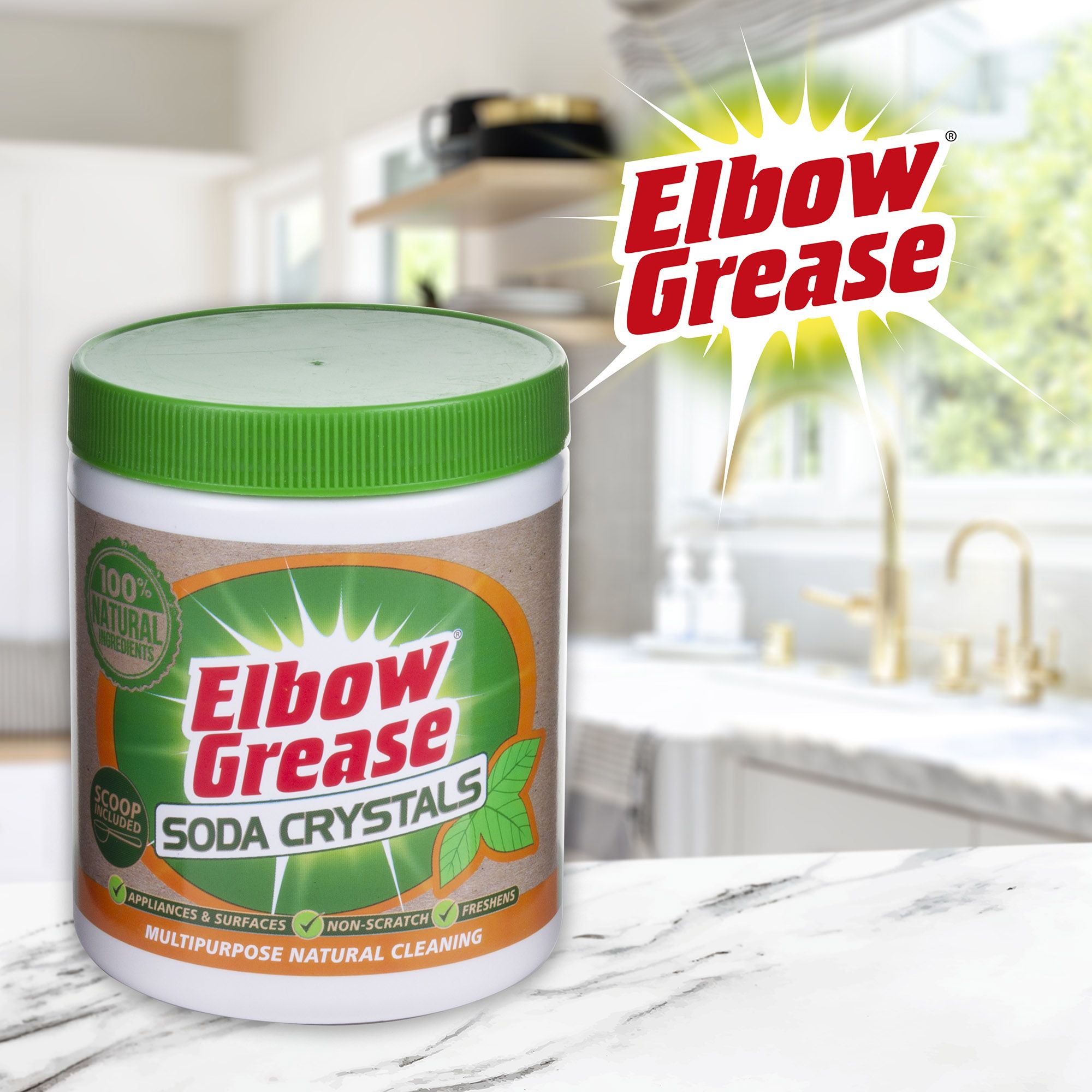ELBOW GREASE MULTI-SURFACE POWDER SODA CRYSTALS, 500G