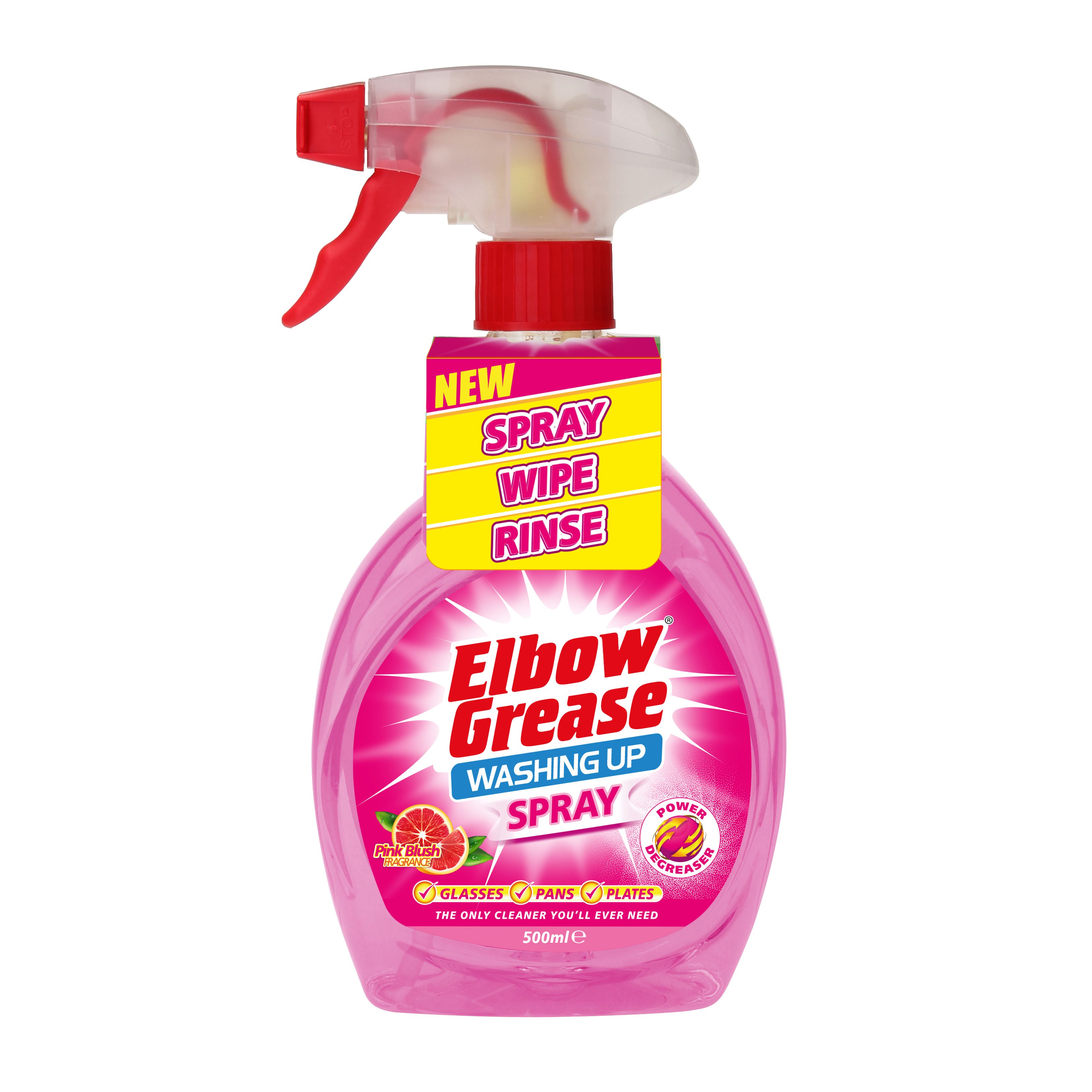 ELBOW GREASE PINK BLUSH KITCHEN DISHES WASHING LIQUID SPRAY, 500ML