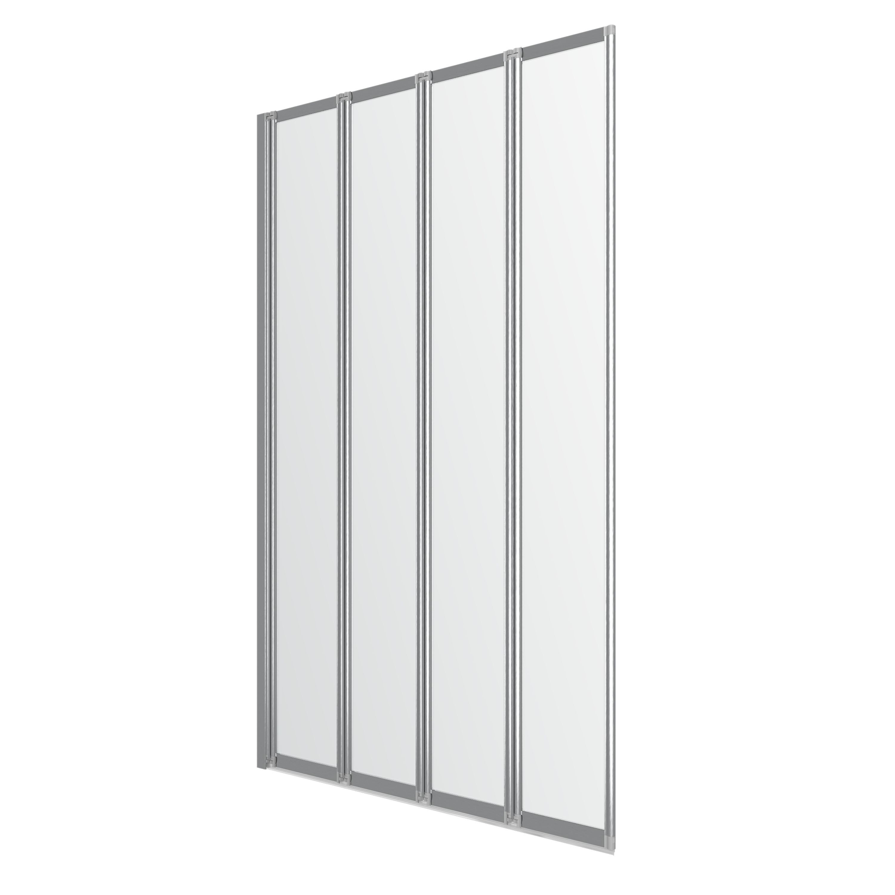 Ellsi Neo Folding 4 panel Clear glass Chrome effect frame Bath screen, (W) 840mm (H) 1400mm