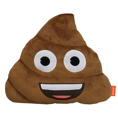 Emoji Brown Poop Cushion, (L)35cm x (W)35cm