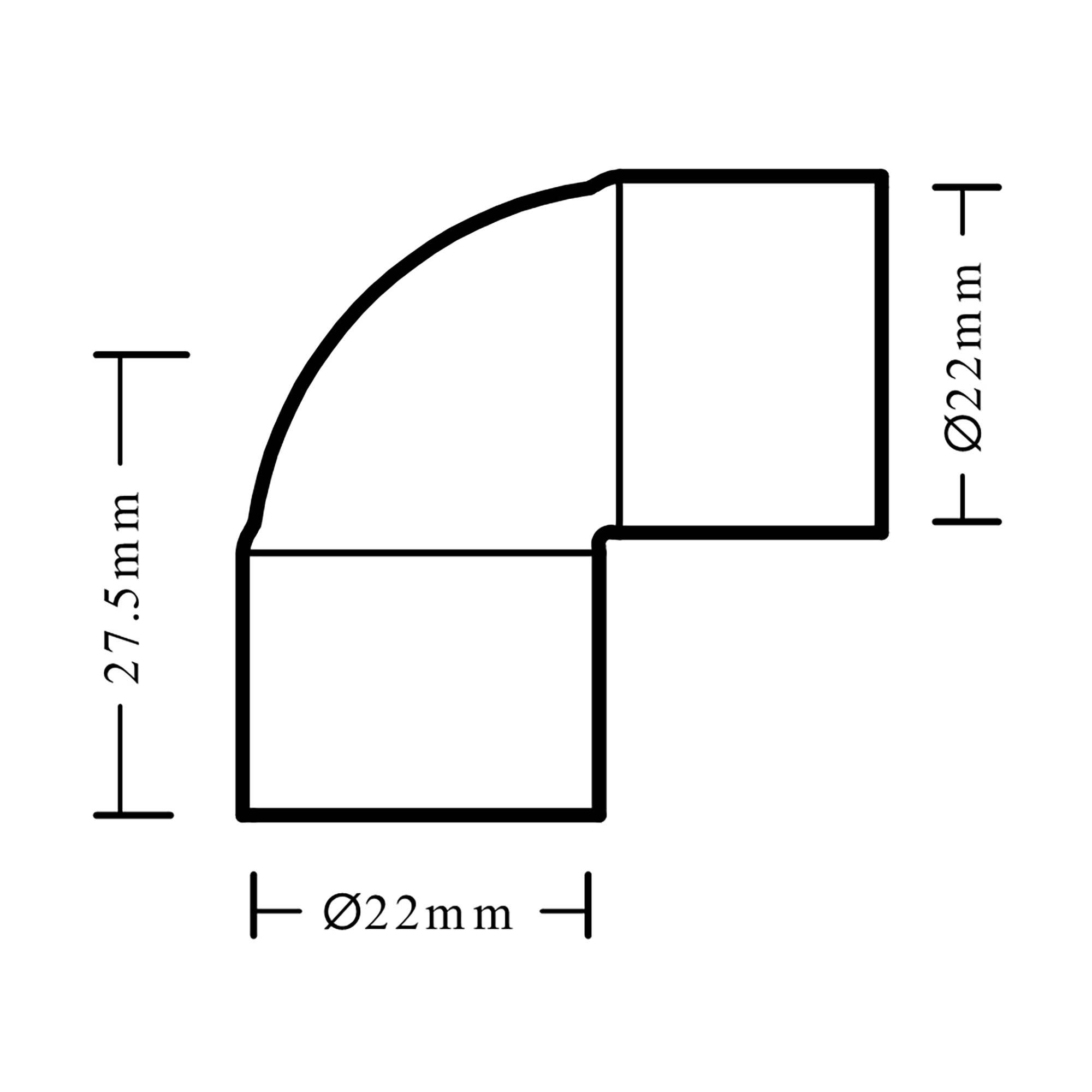 End feed 90° End feed Pipe elbow (Dia)22mm, Pack of 2