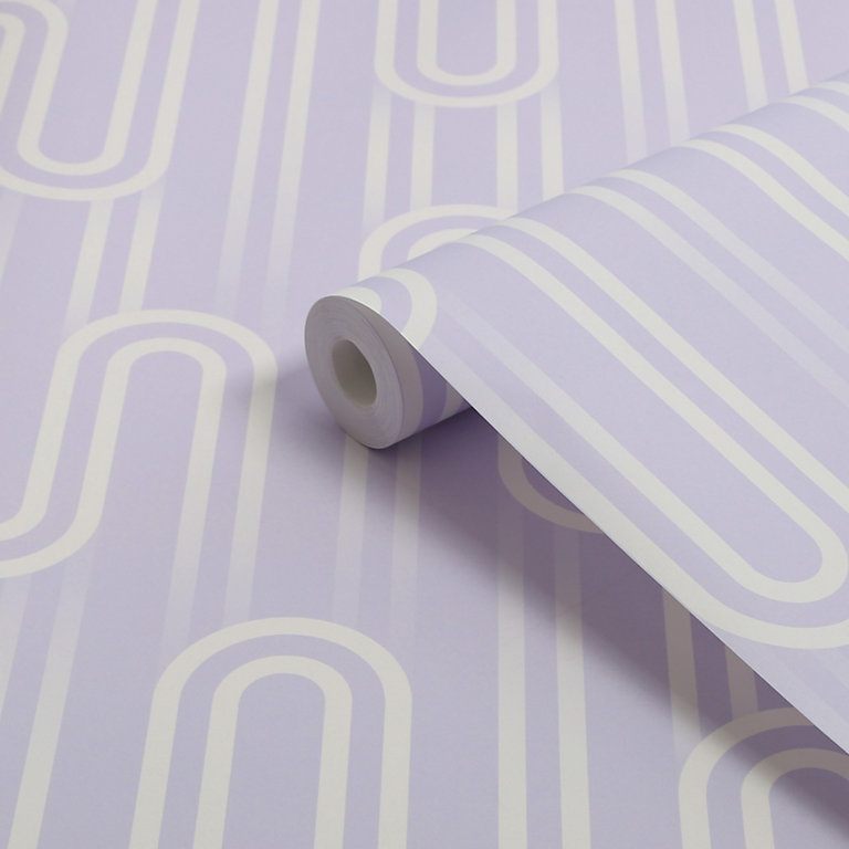 Envy Ups N Downs Lavender Geometric Smooth Wallpaper | DIY at B&Q Envy Ups N Downs Lavender Geometric Smooth Wallpaper | DIY at B&Q