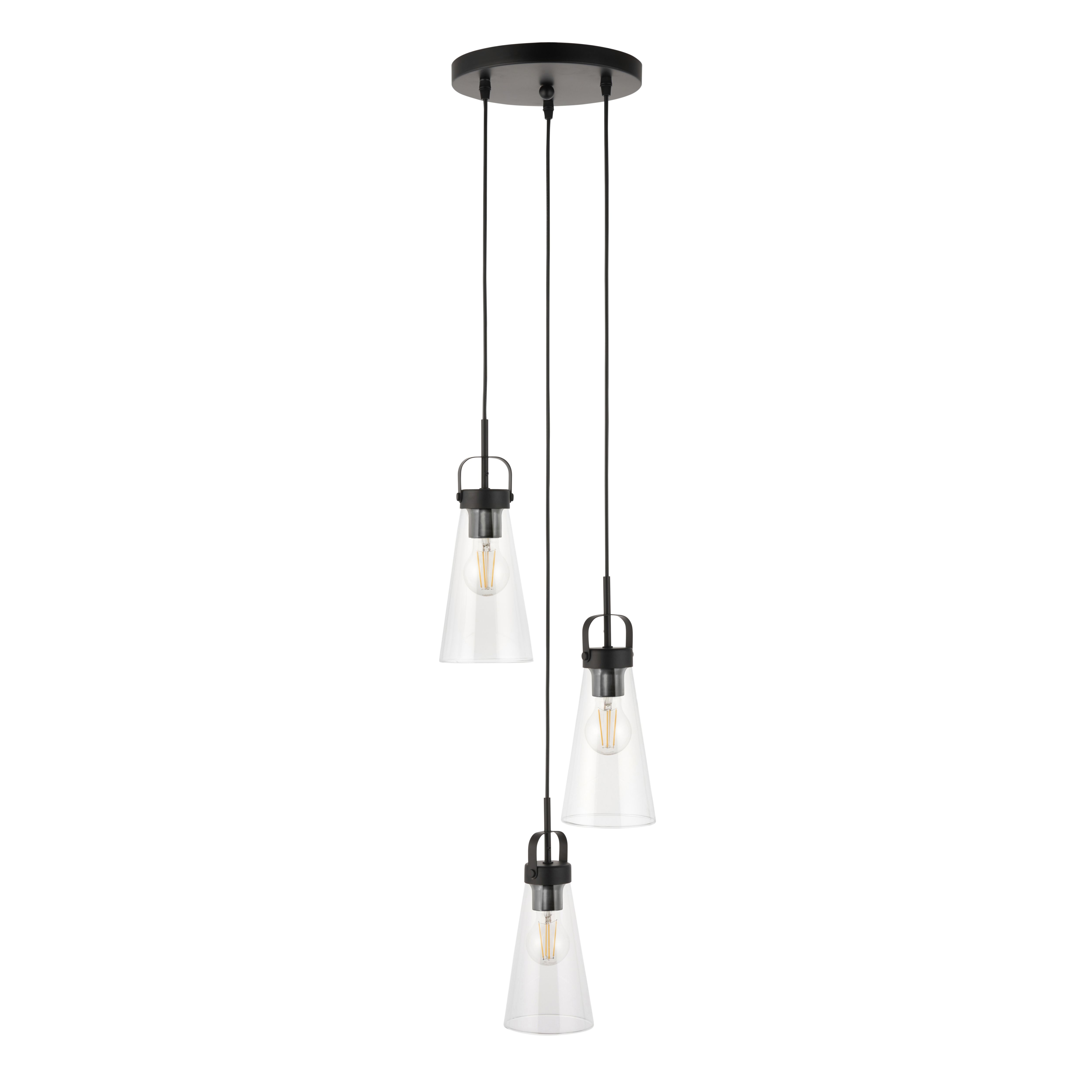 Enzo Matt 3 Lamp LED Pendant ceiling light, (Dia)300mm
