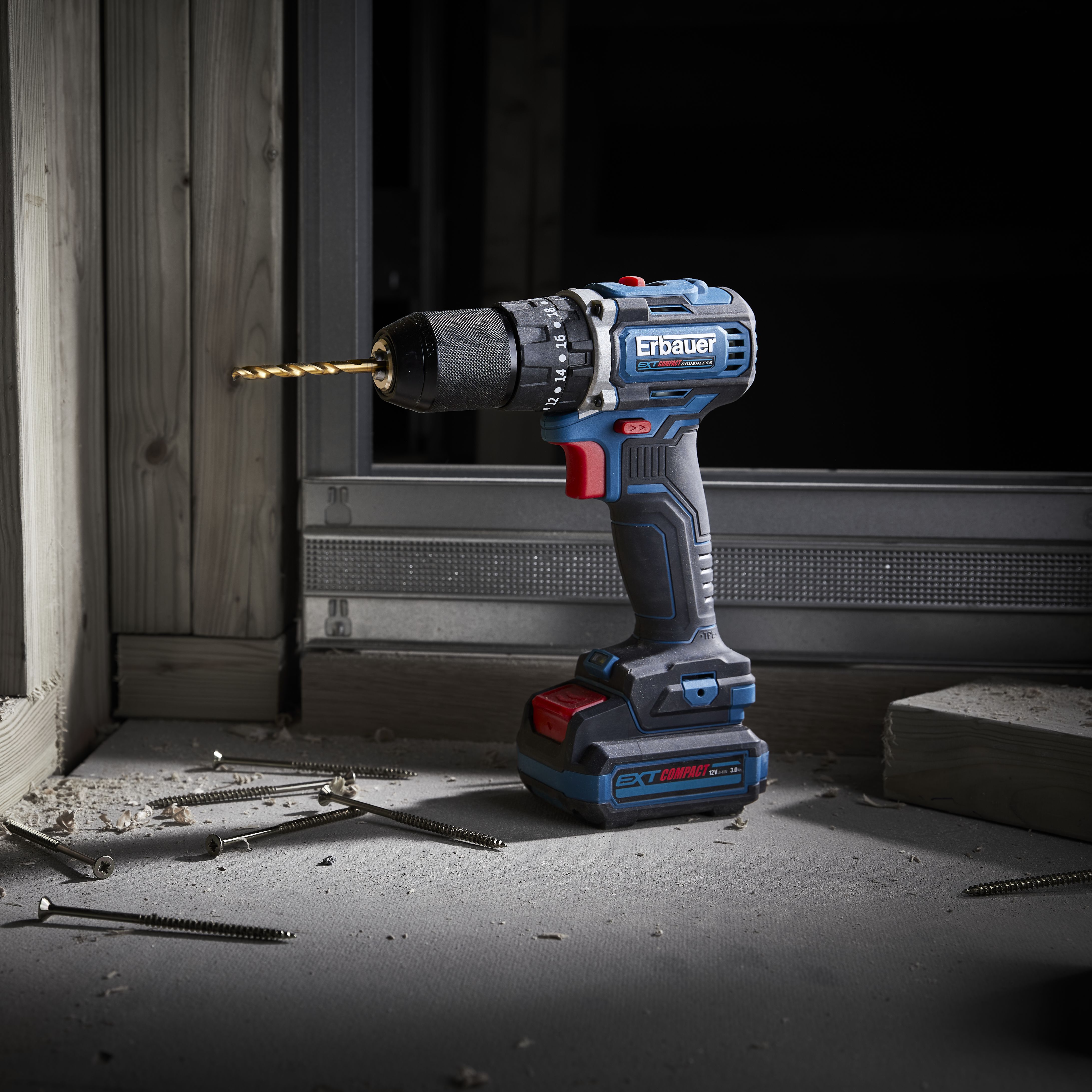 Erbauer 12V EXT compact Brushless Cordless Combi drill (Bare Tool ...