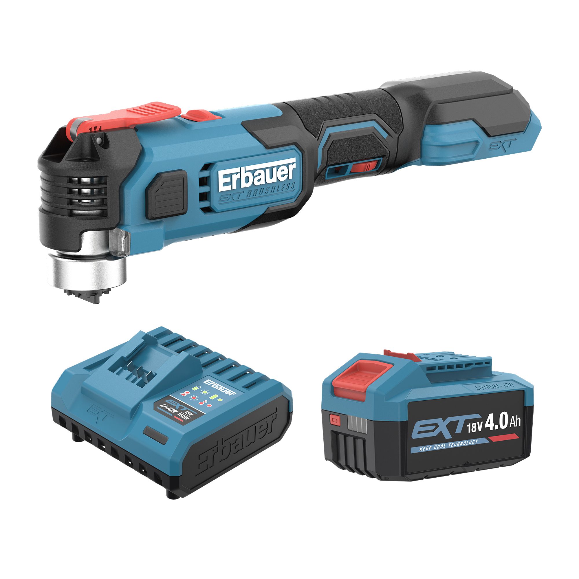 Erbauer 18V 4Ah Li-ion EXT Keep Cool Brushless V2 Cordless Multi tool ...