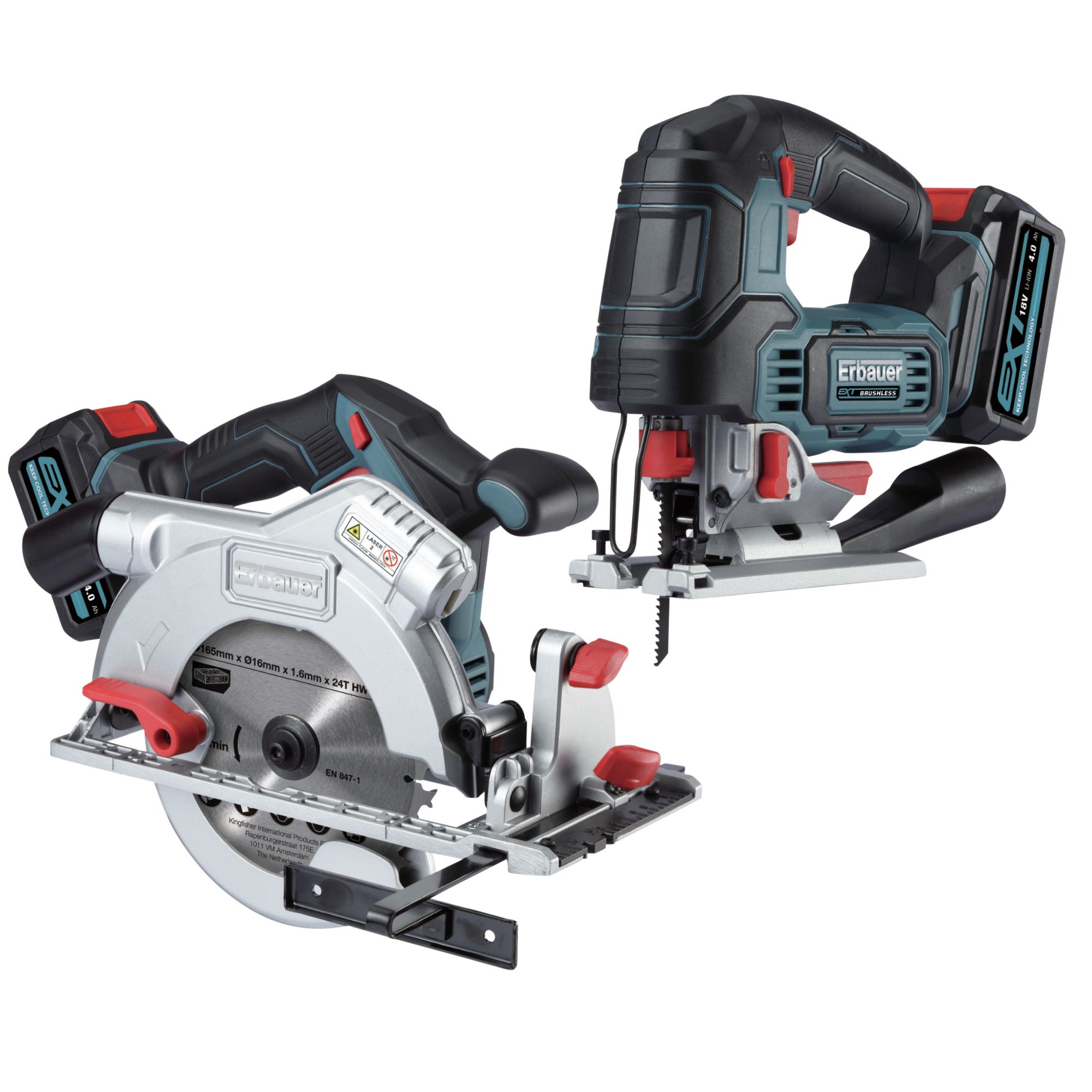 Erbauer 18V Li-ion EXT Cordless Jigsaw & circular saw (2 x 4Ah) - EJS18 ...
