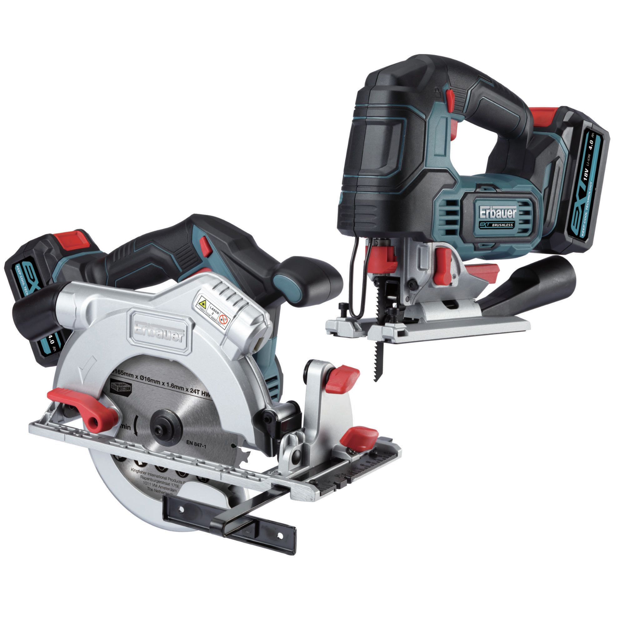 Erbauer 18V Li-ion EXT Cordless Jigsaw & circular saw (2 x 4Ah) - EJS18 ...