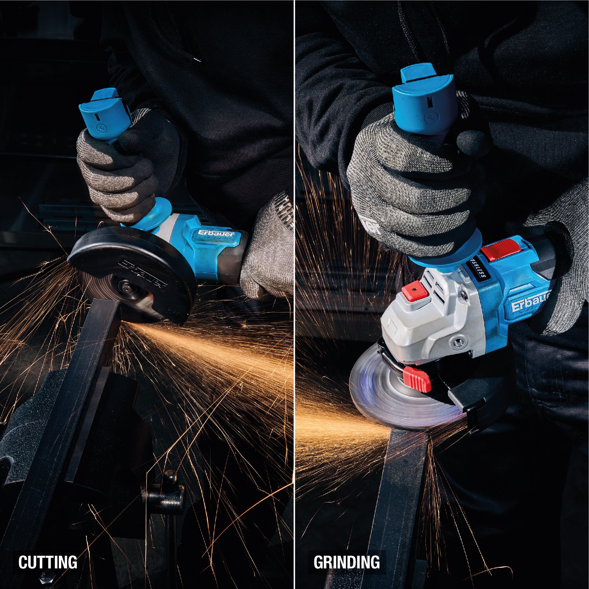 Erbauer 18V Li-ion EXT Keep Cool 115mm Brushless V2 Cordless Angle ...