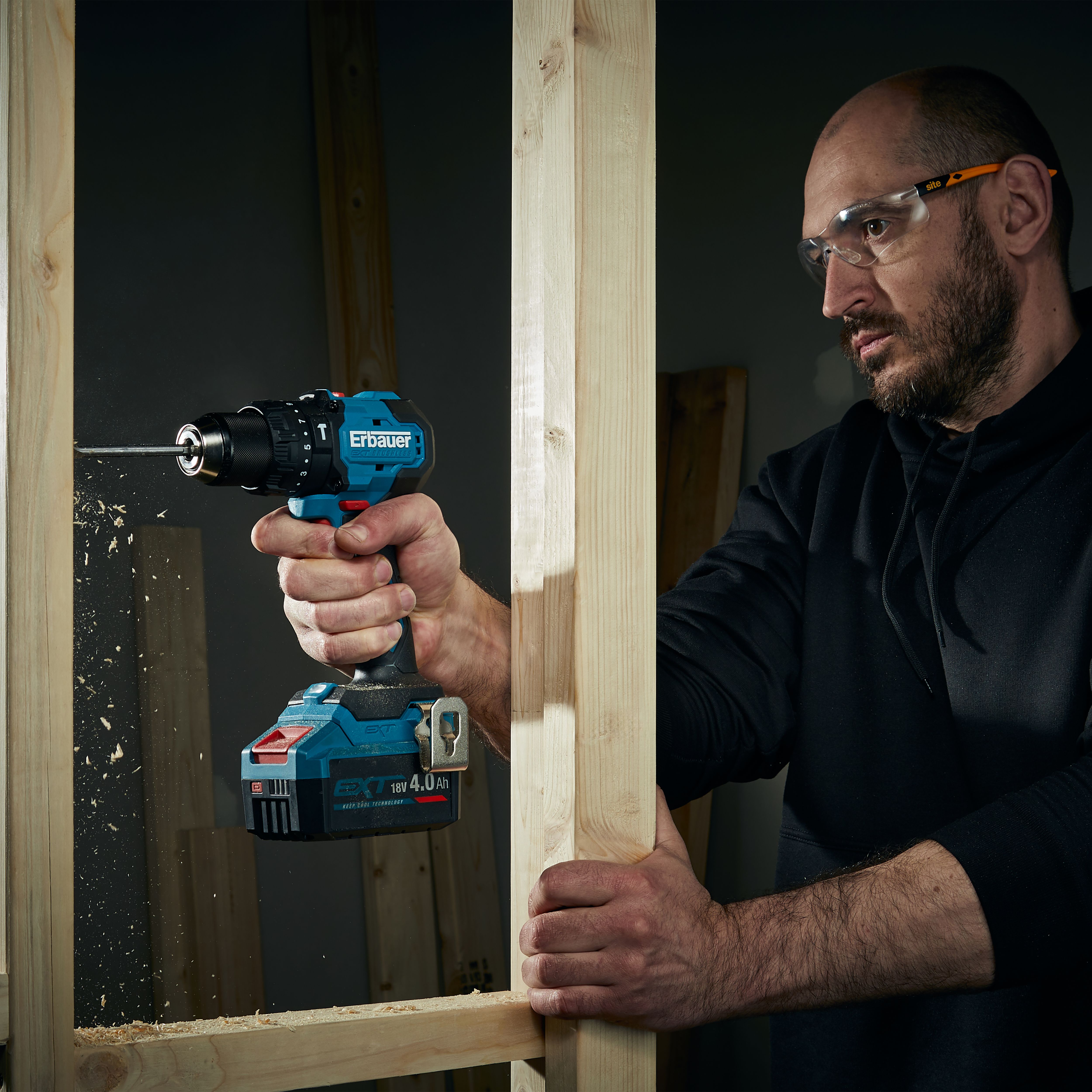 Erbauer 18V Li-ion EXT Keep Cool Brushless V2 Cordless Combi drill ...