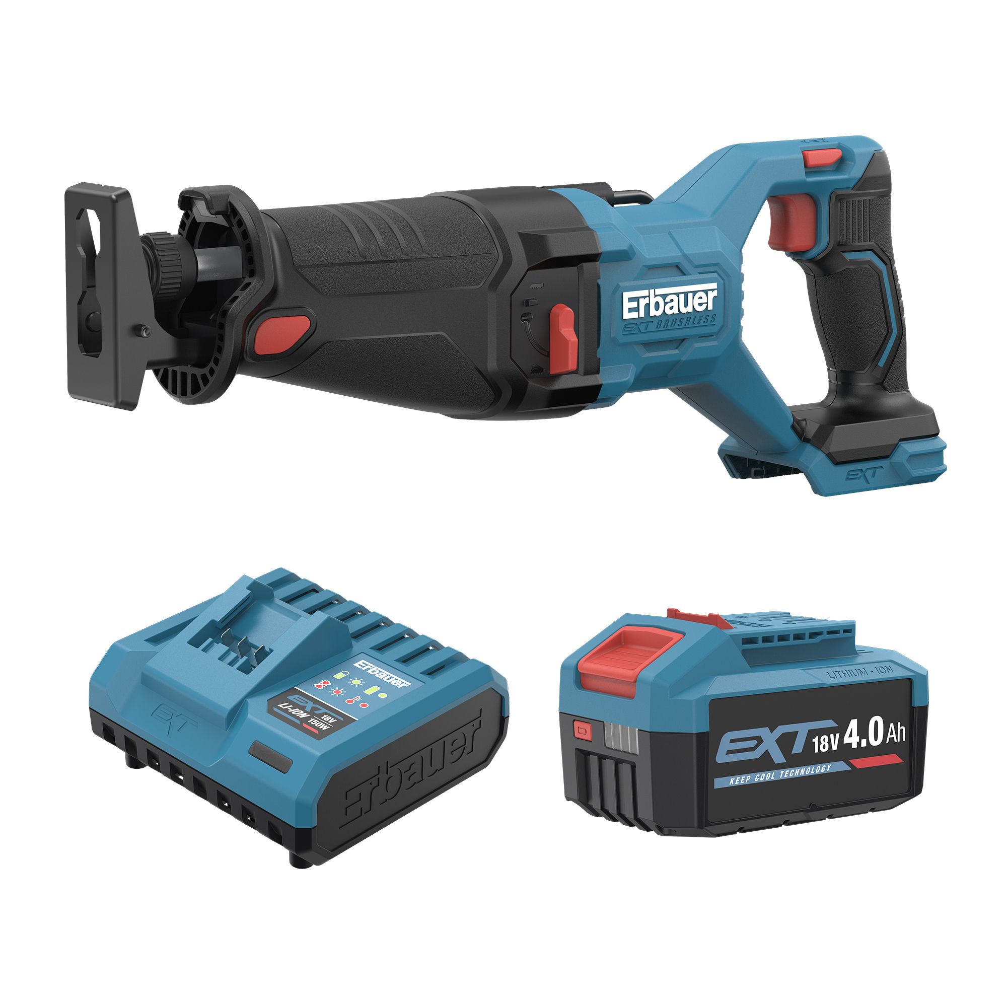 Erbauer 18V Li-ion EXT Keep Cool Brushless V2 Cordless Reciprocating ...