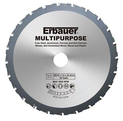 Erbauer 210mm Circular saw blade 24T