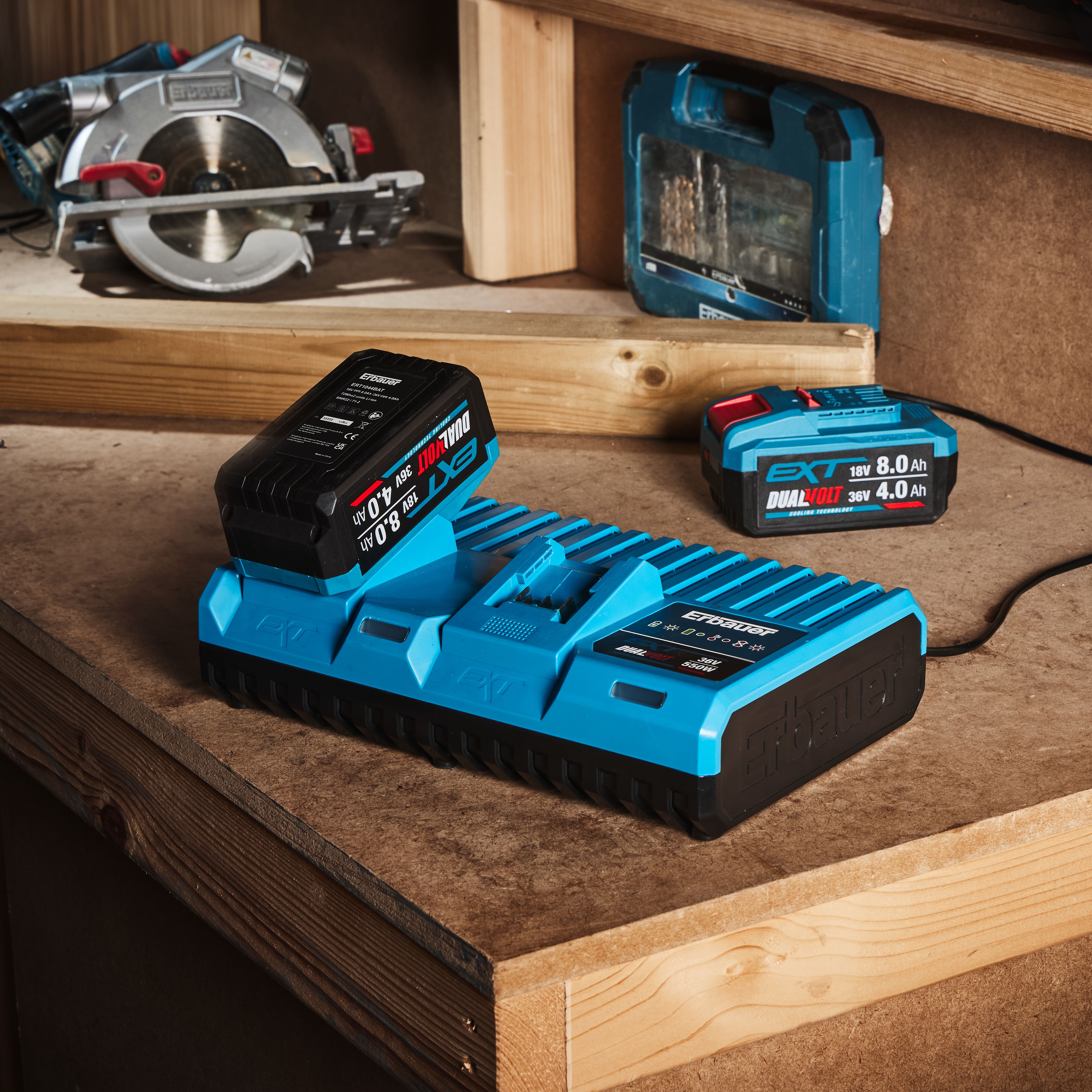 Erbauer 220-240V 12A Li-ion Fast Battery charger - UKFC212BS