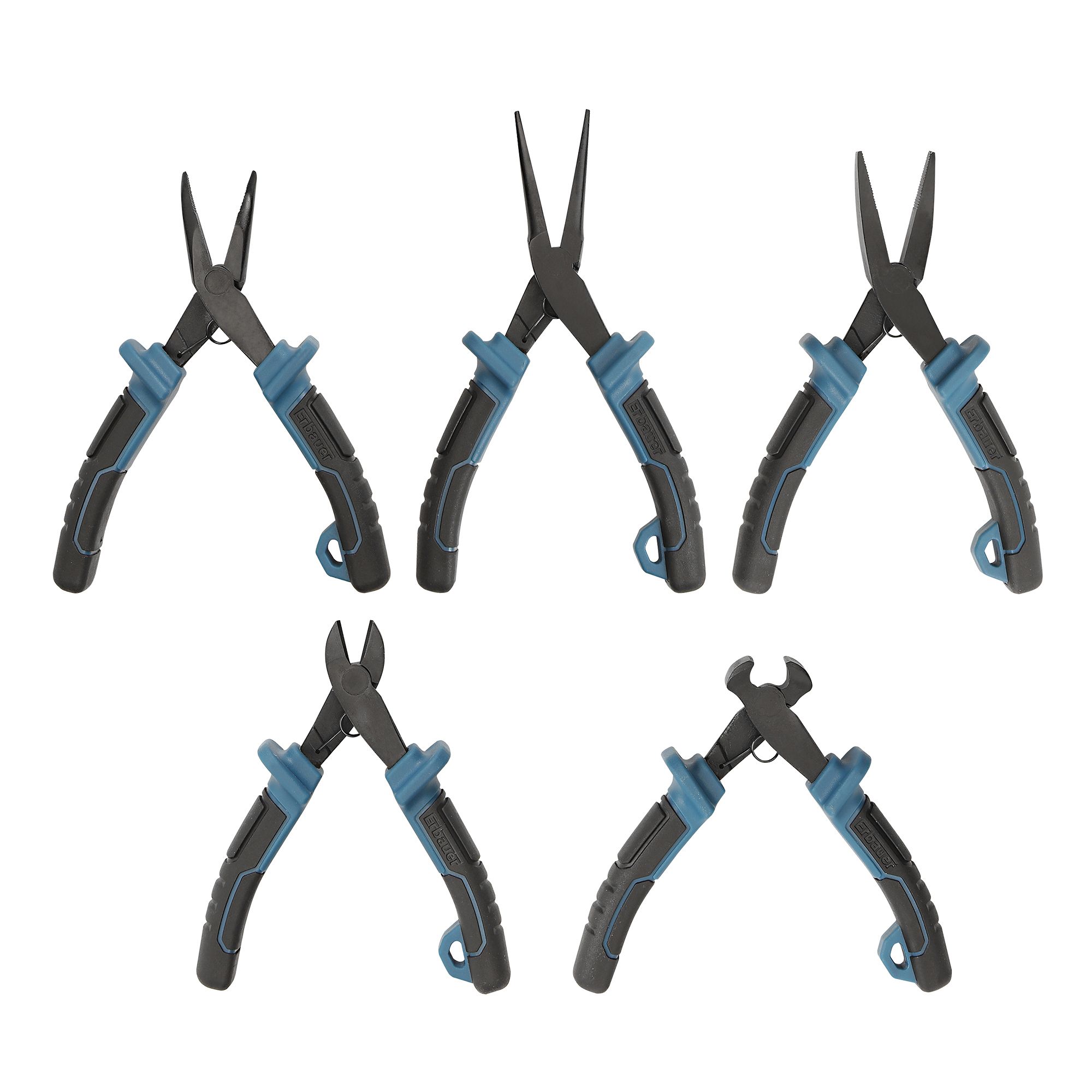 Erbauer 5 piece Chrome vanadium steel Mini pliers set E_PL9 Ergonomic ...