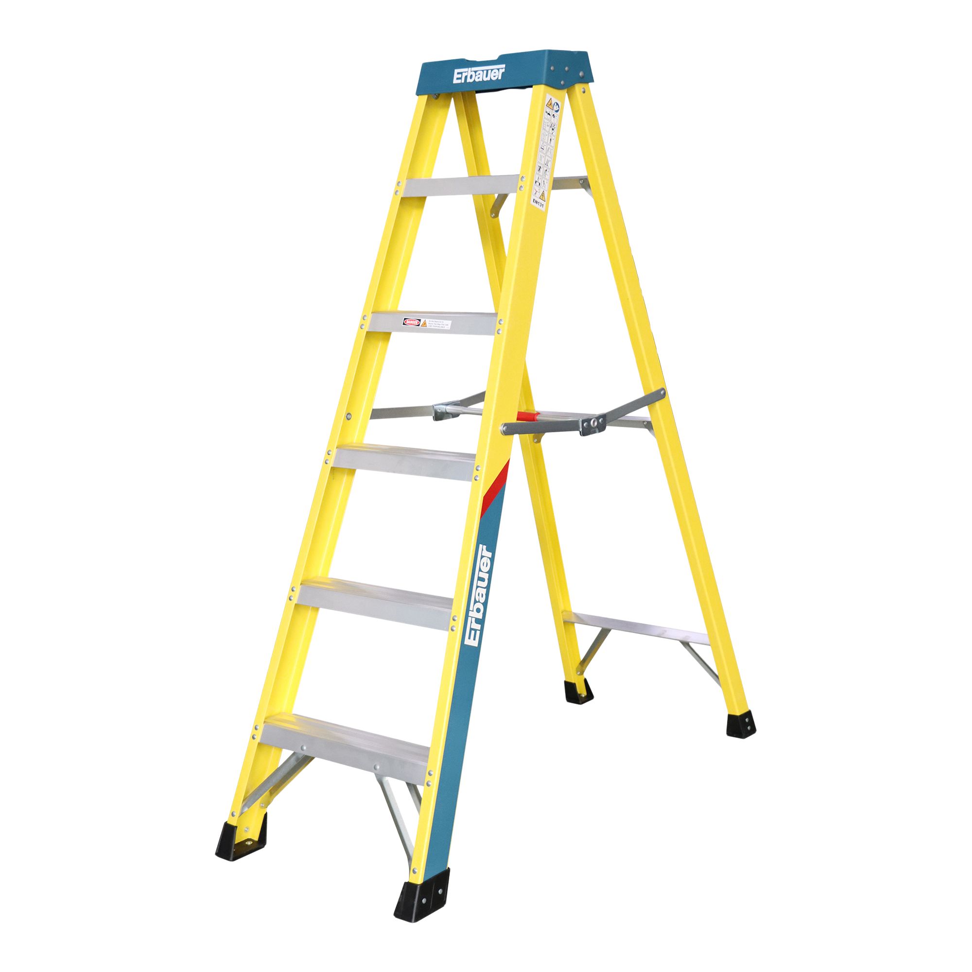 Erbauer 6 tread Fibreglass Swing back step Ladder (H)1.62m