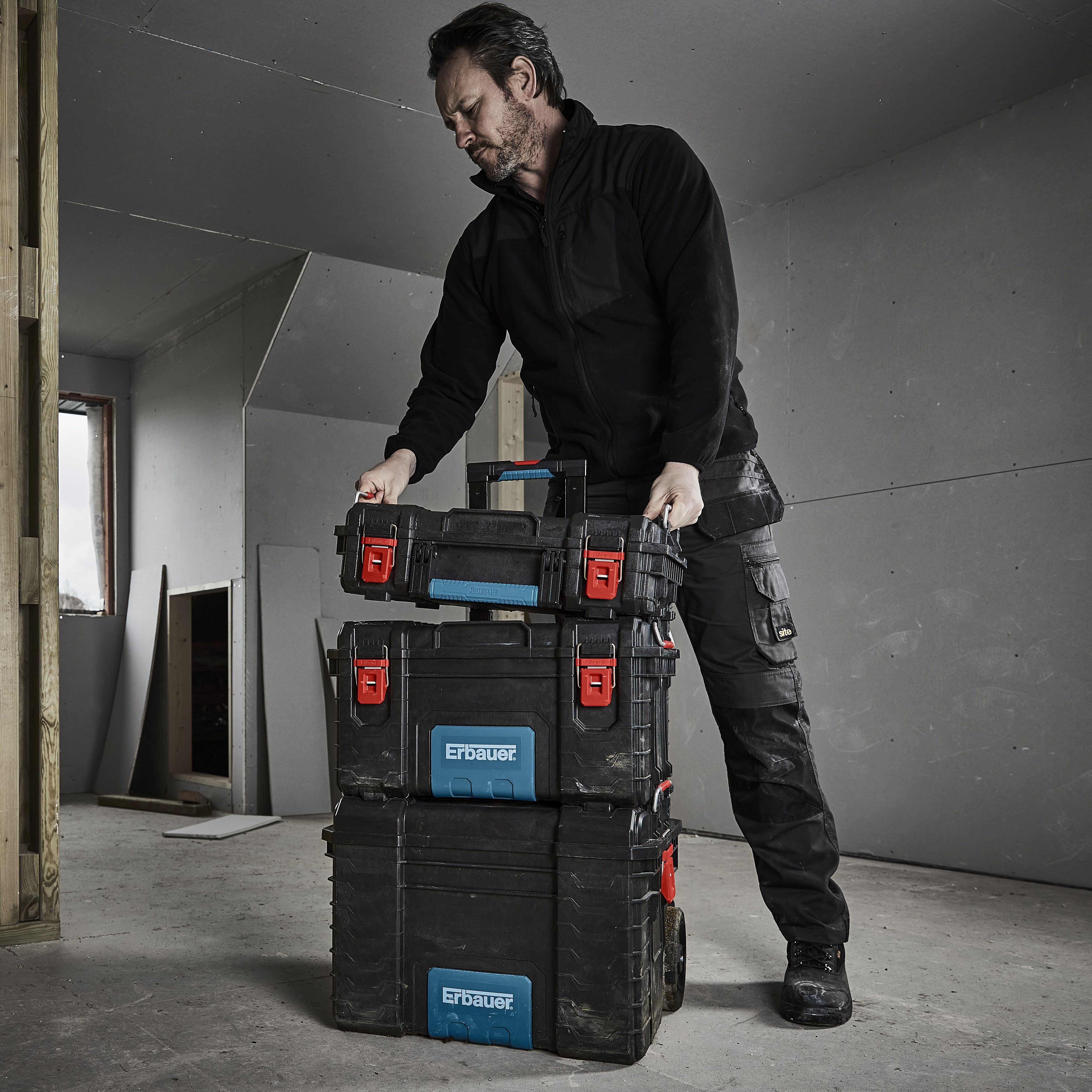 Erbauer Connecx Modular Storage 3 piece Toolbox set | DIY at B&Q