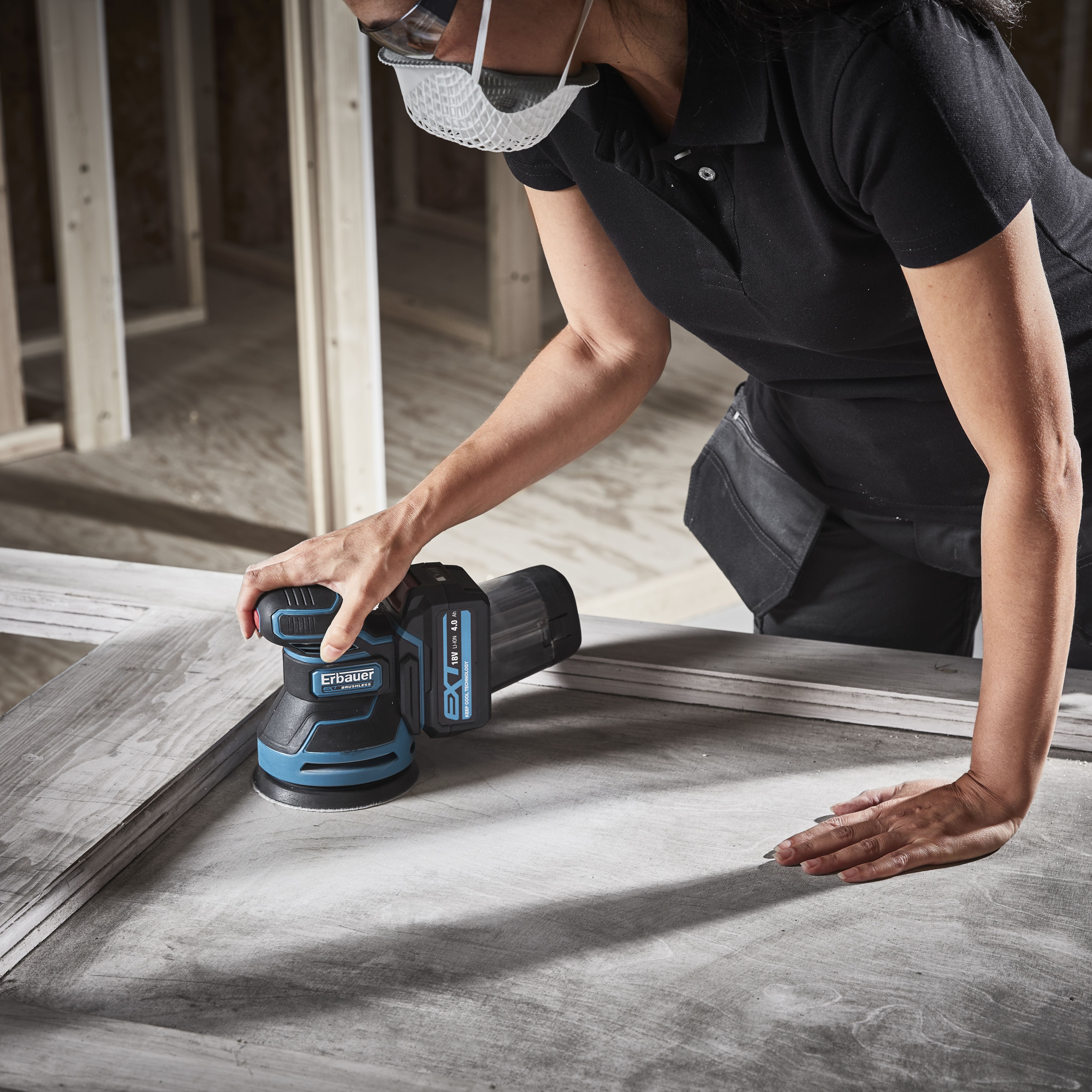 ERBAUER EXT 18V BRUSHLESS CORDLESS RANDOM ORBIT SANDER (BARE TOOL ...