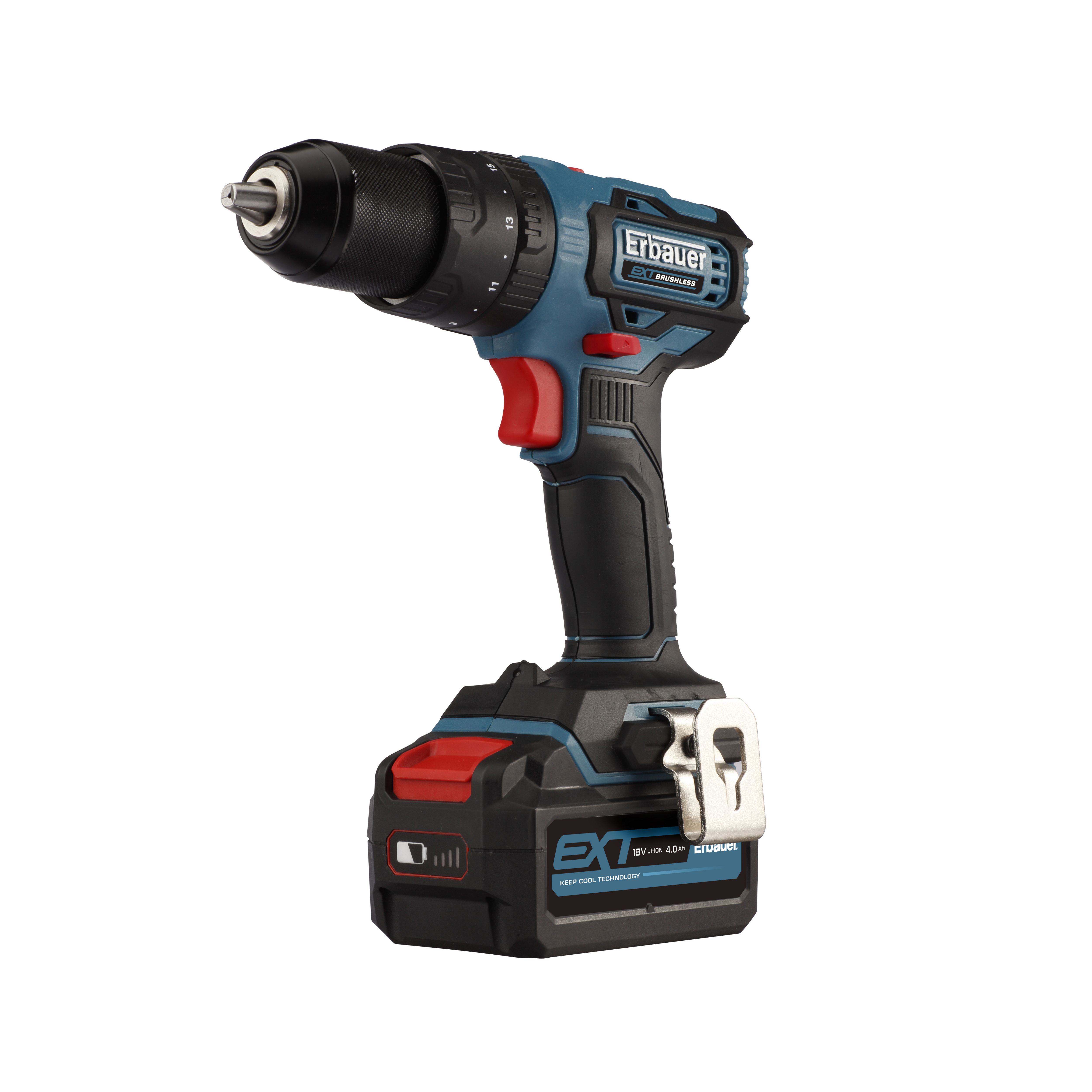Erbauer EXT 18V Li-ion Brushless Cordless Combi drill (1 x 4Ah) - ECD18 ...