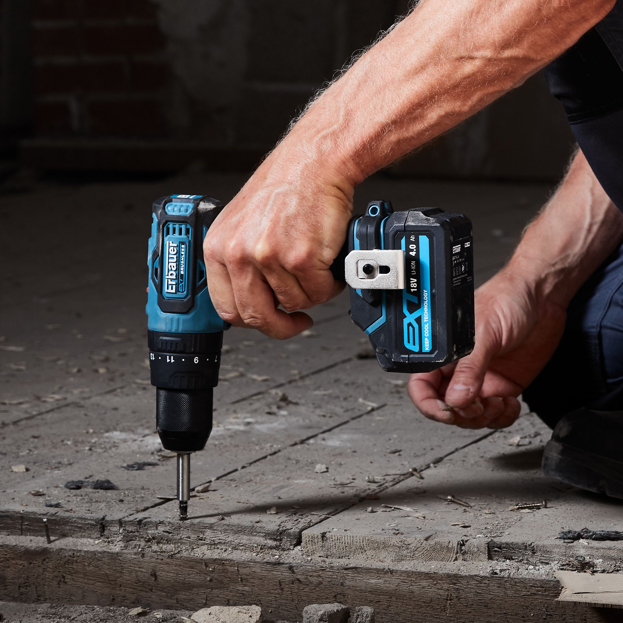 Erbauer EXT 18V Li-ion Brushless Cordless Combi drill (1 x 4Ah) - ECD18 ...