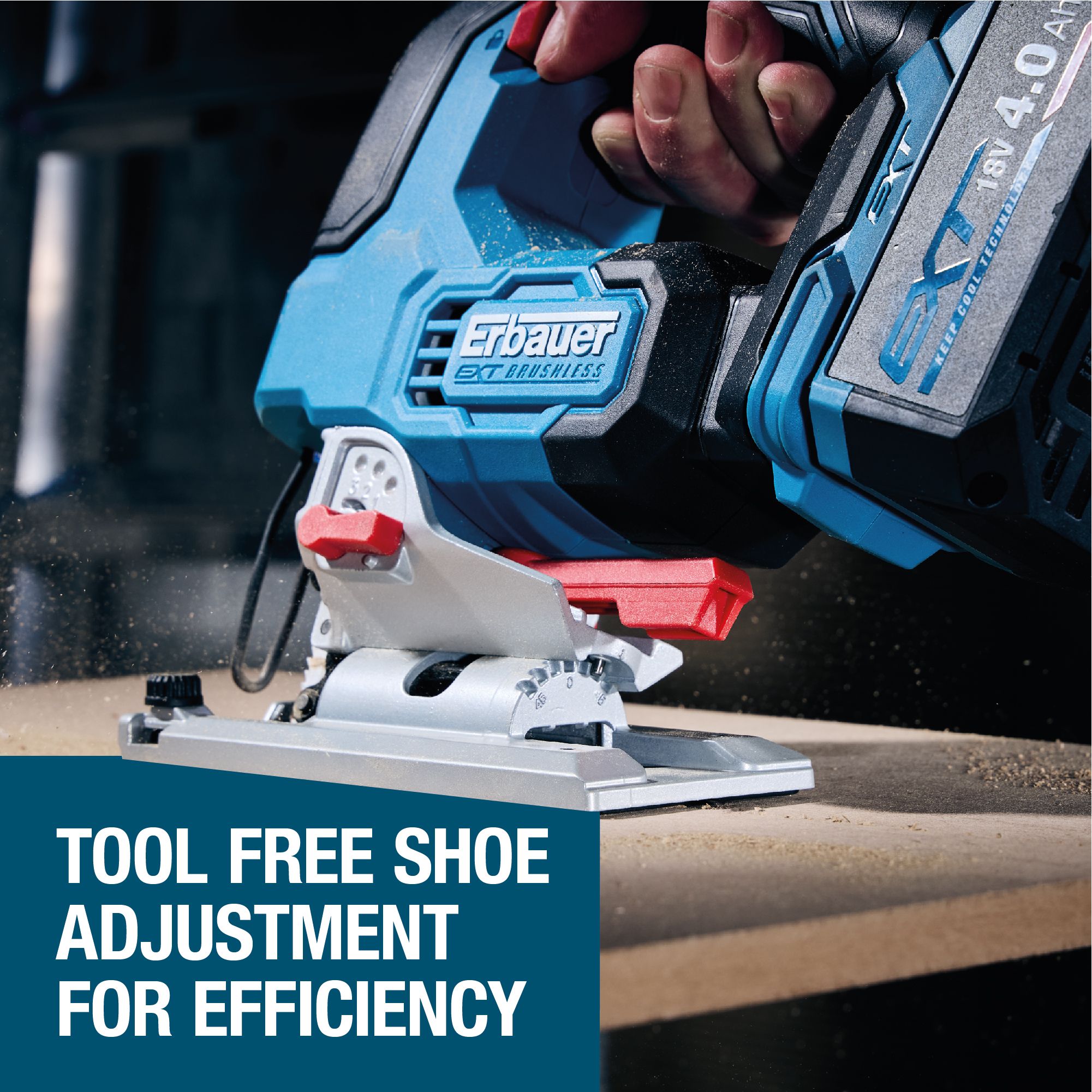Erbauer Li-ion EXT Keep Cool 18V Brushless V2 Cordless Jigsaw (1 x 4Ah ...