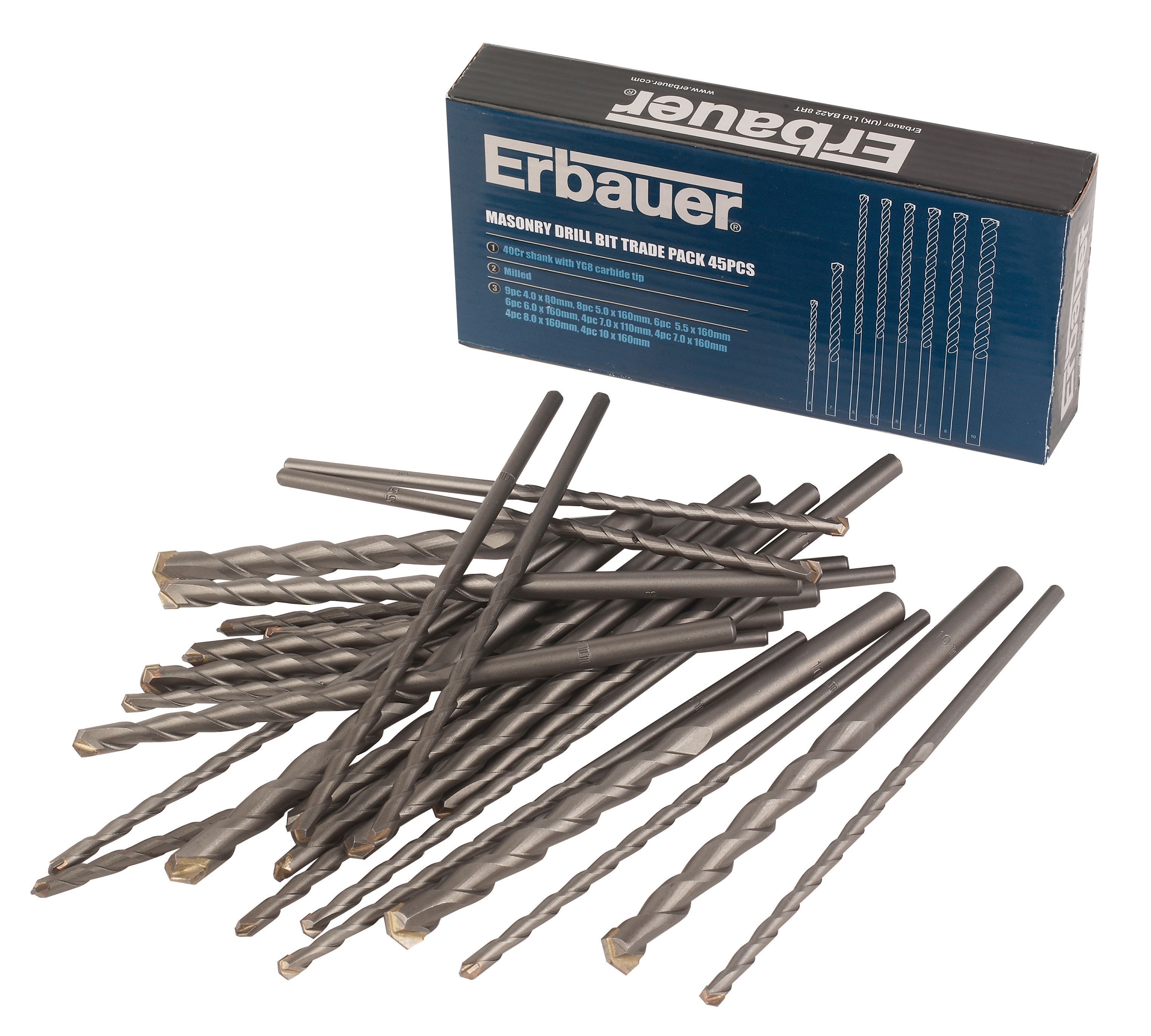Erbauer Masonry Drill bit set (45 piece)