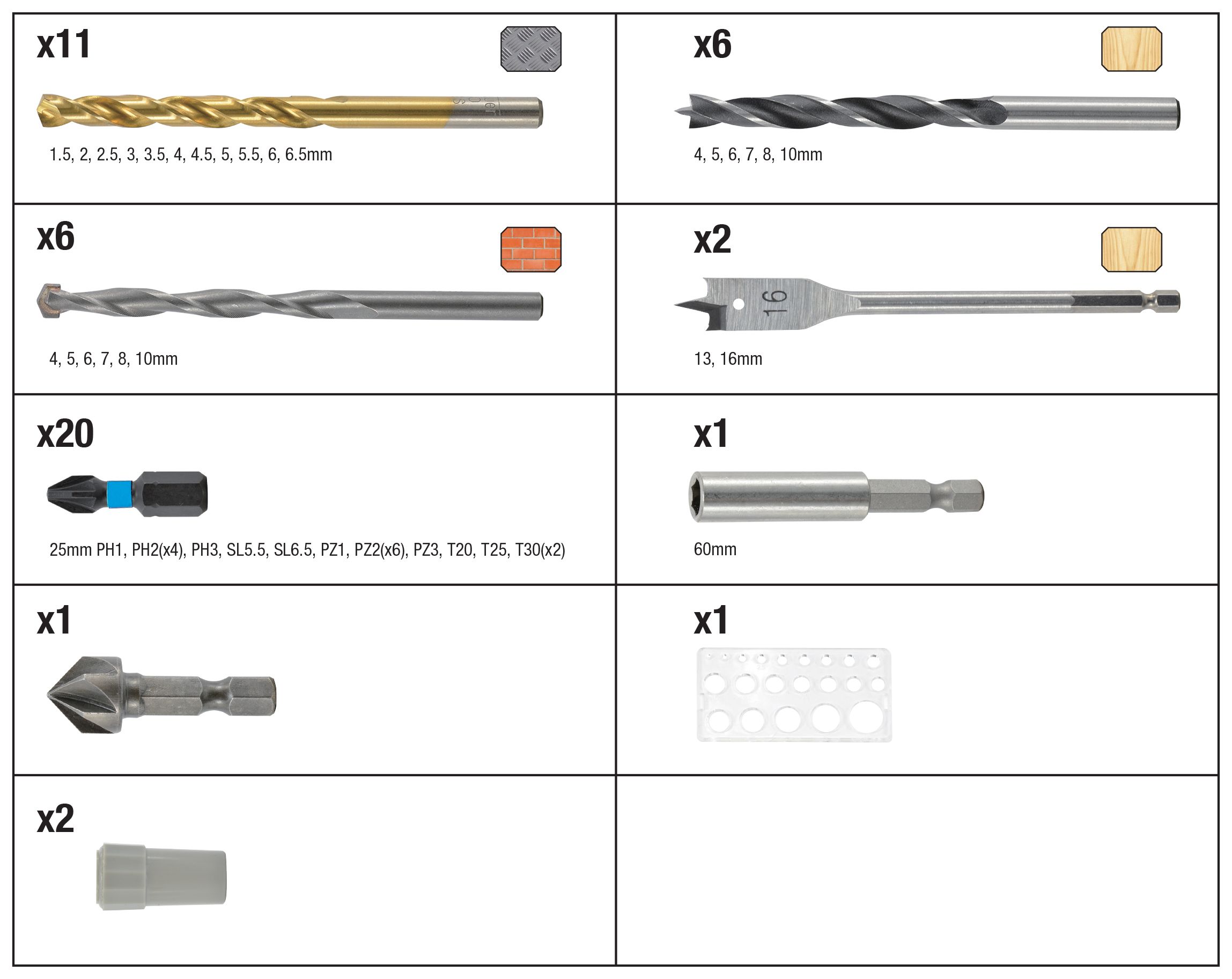 Erbauer Multi-purpose Drill bit set (50 piece)