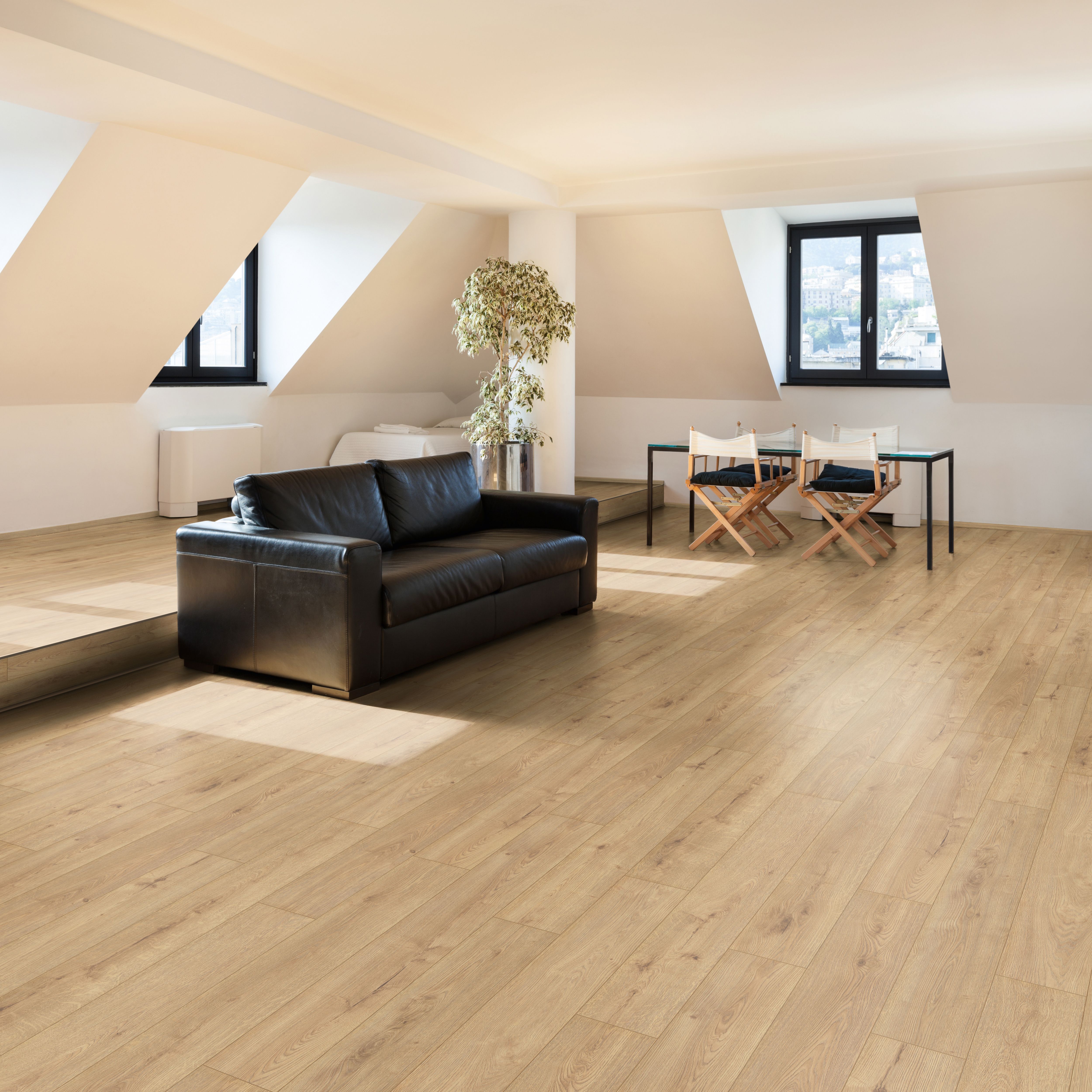 Eurohome Water Resistant Tan Brown Laminate flooring Oak effect ...