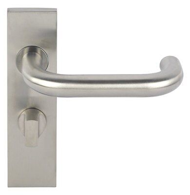 Eurospec Stainless steel WC Door handle (L)130mm