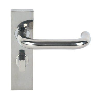 Eurospec Stainless steel WC Door handle (L)130mm