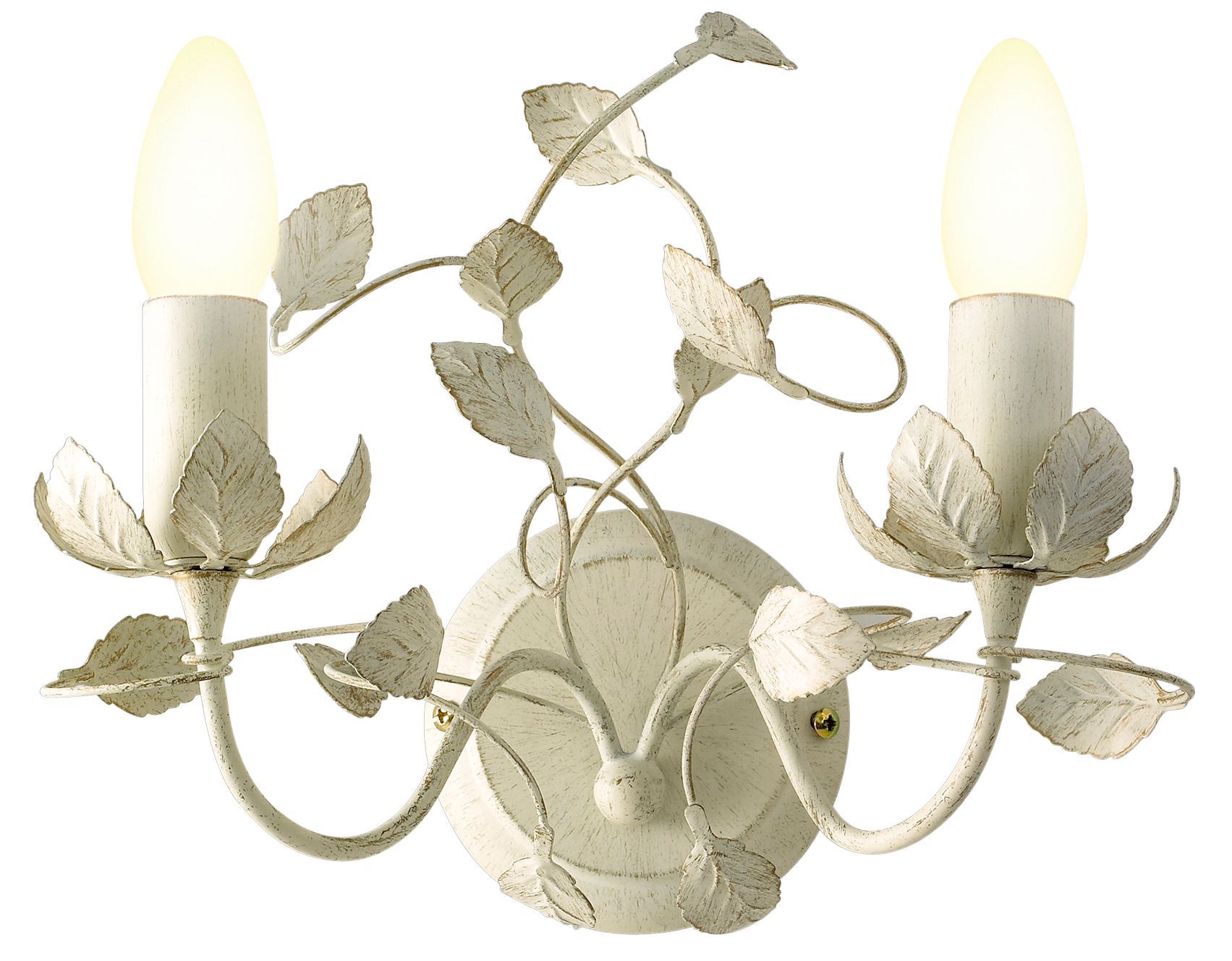 Eva Leaf Cream Double Wall light | DIY at B&Q