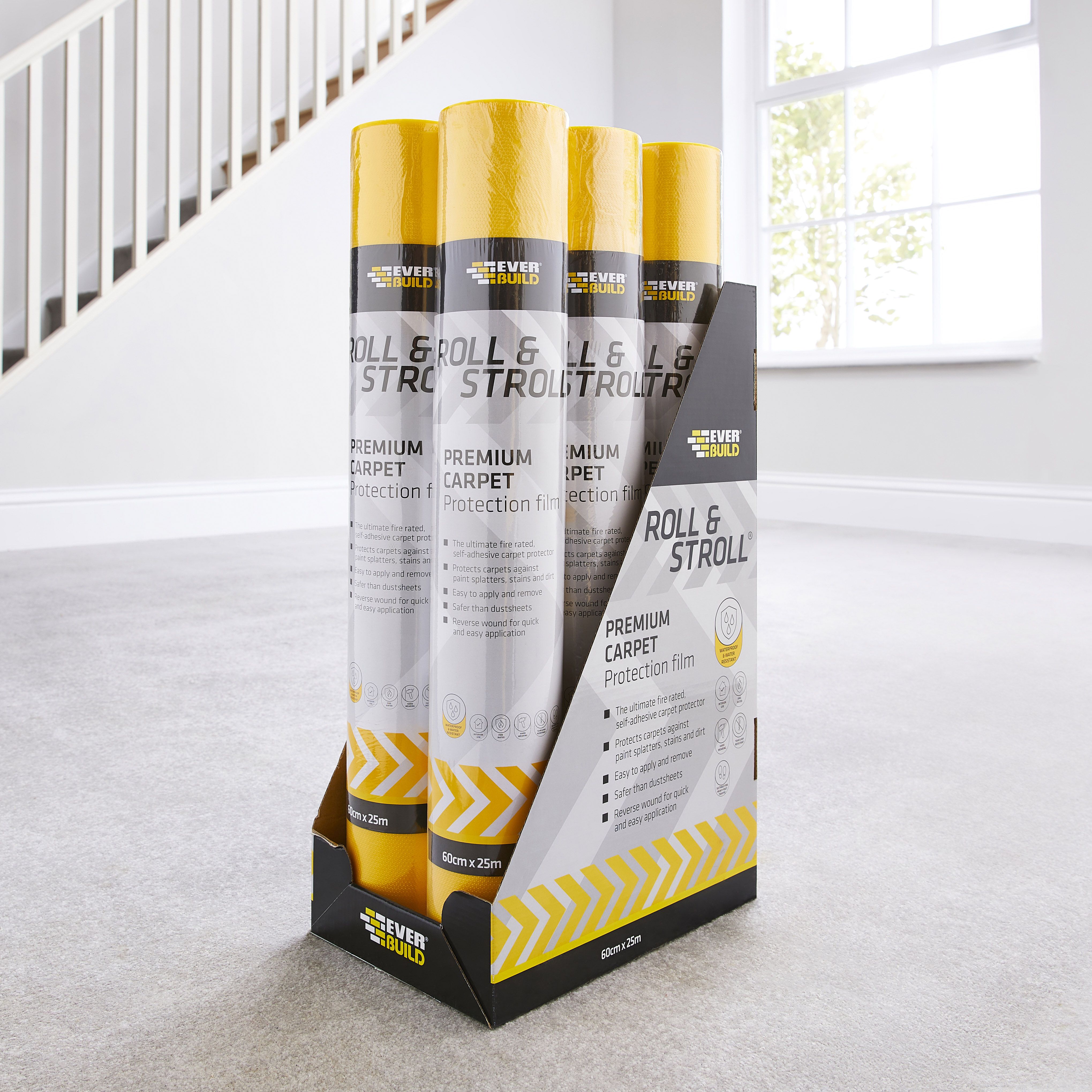 Everbuild Roll & Stroll Premium Non-slip Plastic Protector roll, (L)25m ...