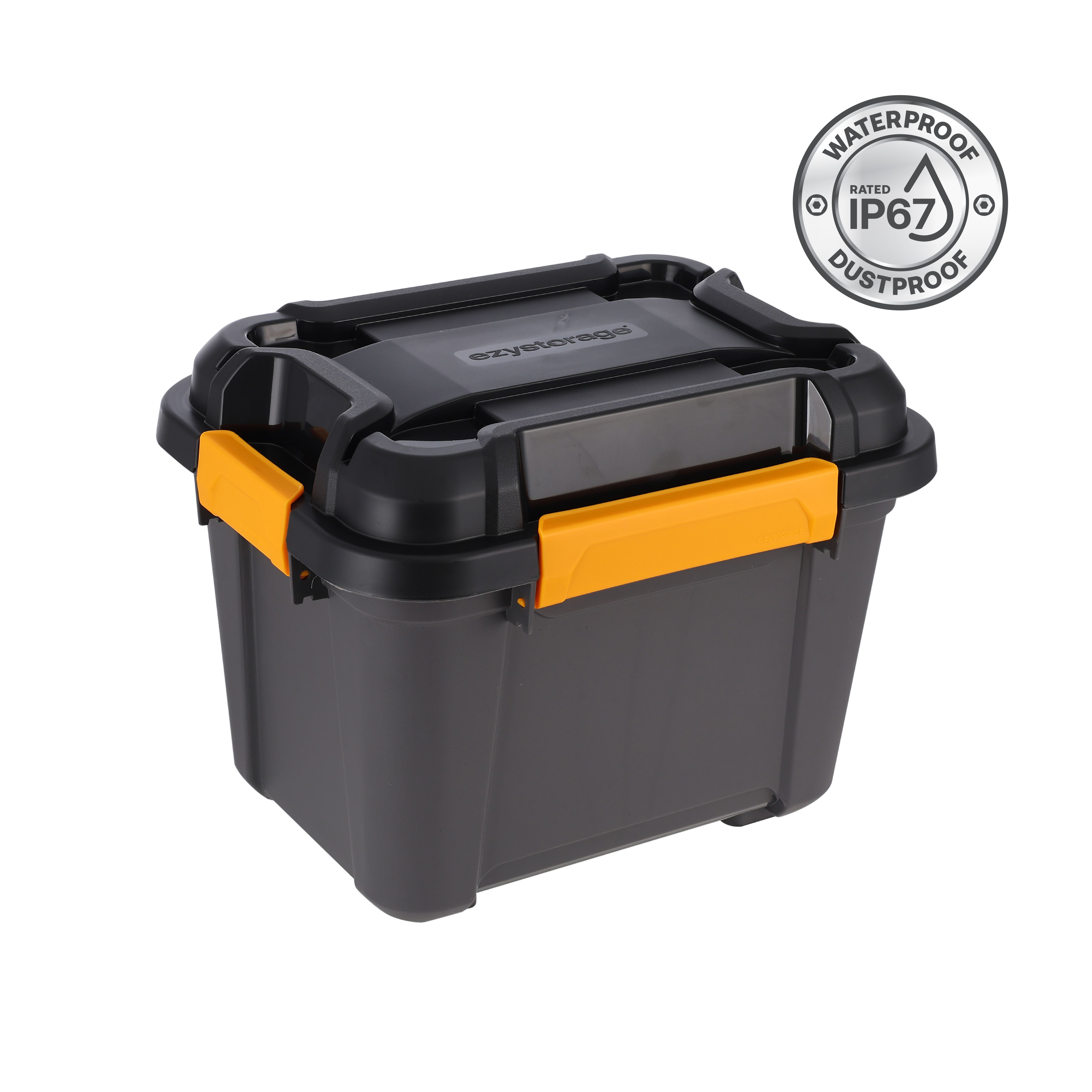 Ezy Storage Bunker tough Black 18L Small Stackable Storage box with Lid ...