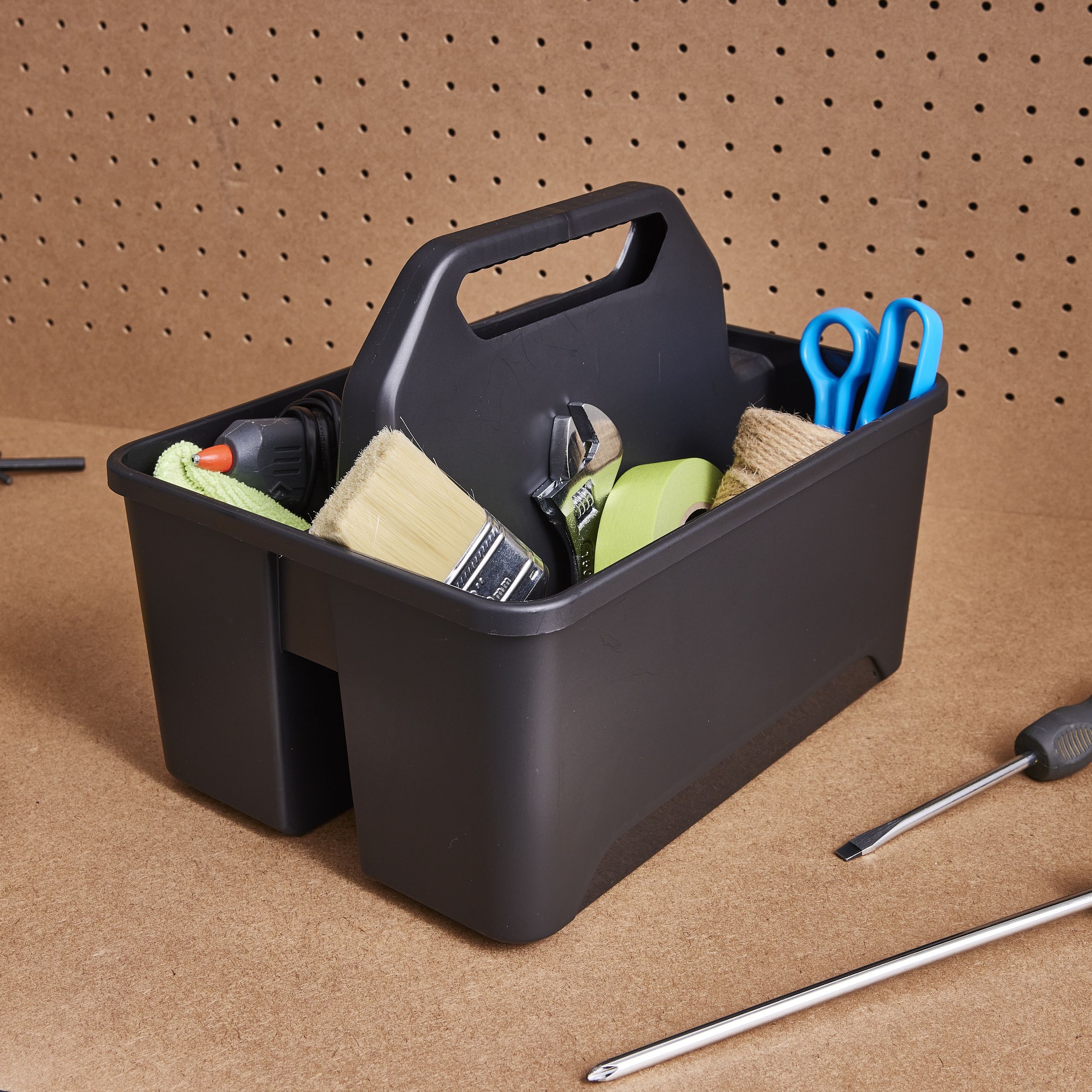 Ezy Storage Bunker tough Grey Insert caddy with 2 compartments