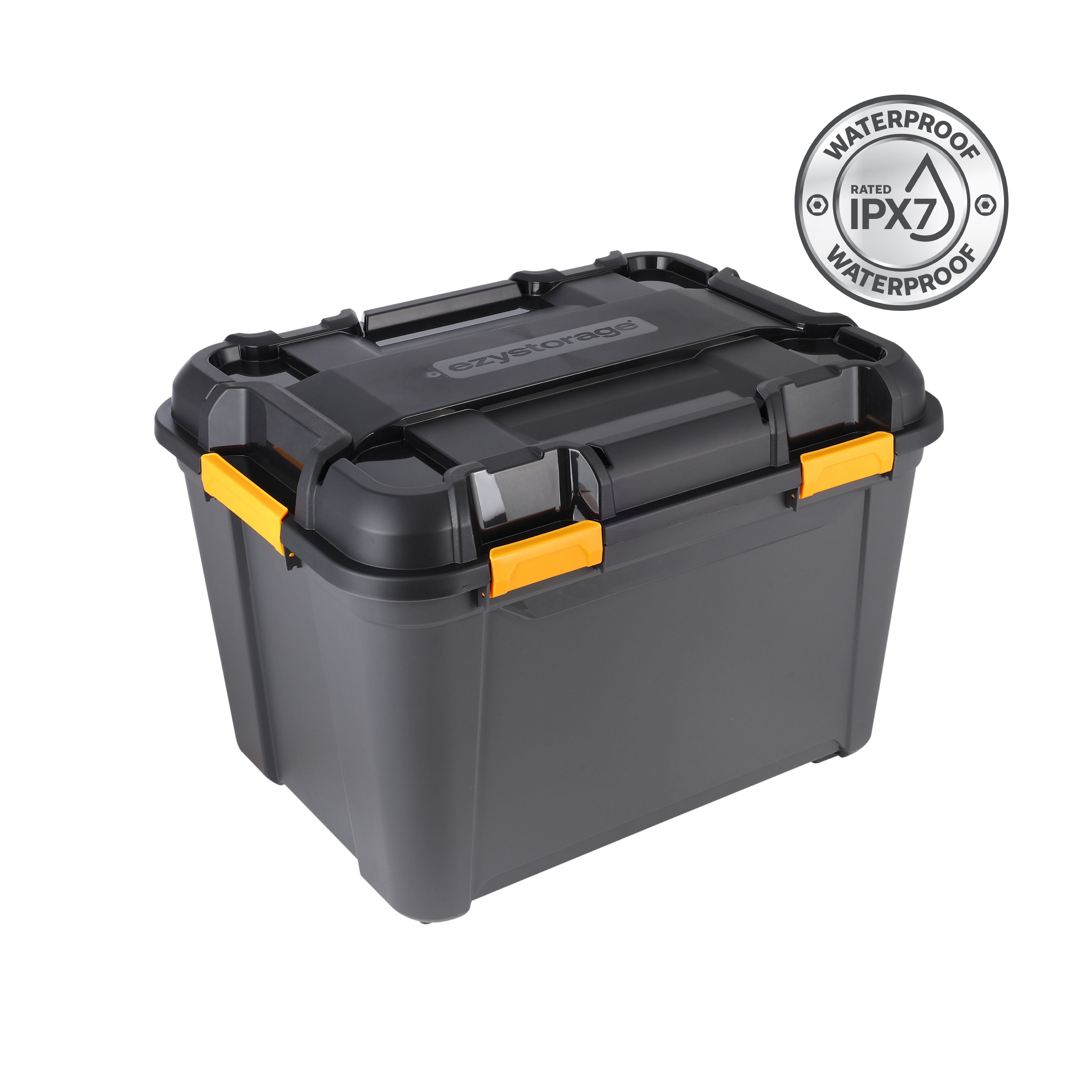 Ezy Storage Bunker tough Heavy duty Black 160L XXL Plastic Stackable ...
