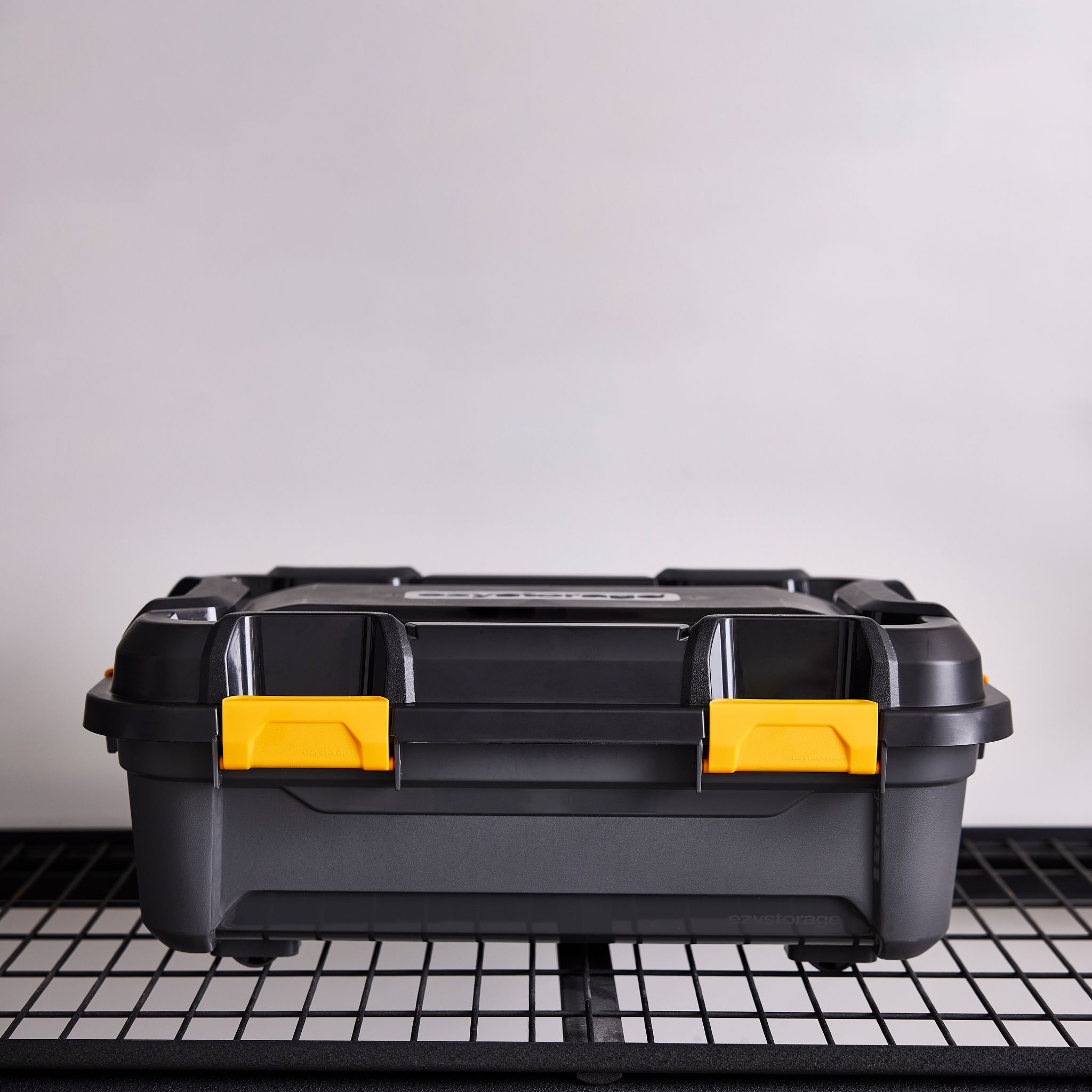 Ezy Storage Bunker tough Heavy duty Black 31L Medium Plastic Stackable ...