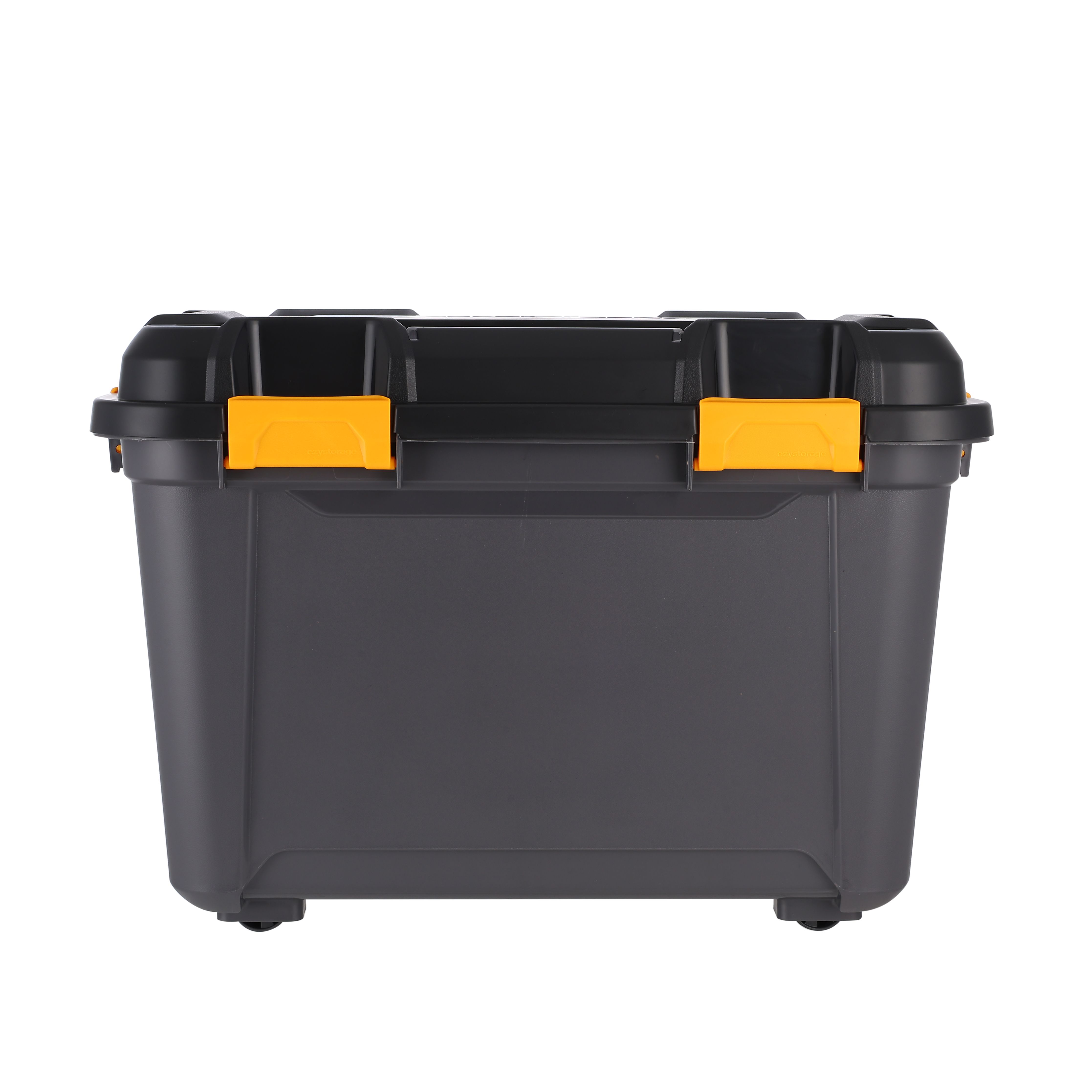 Ezy Storage Bunker tough Heavy duty Black 55L Medium Plastic Stackable ...