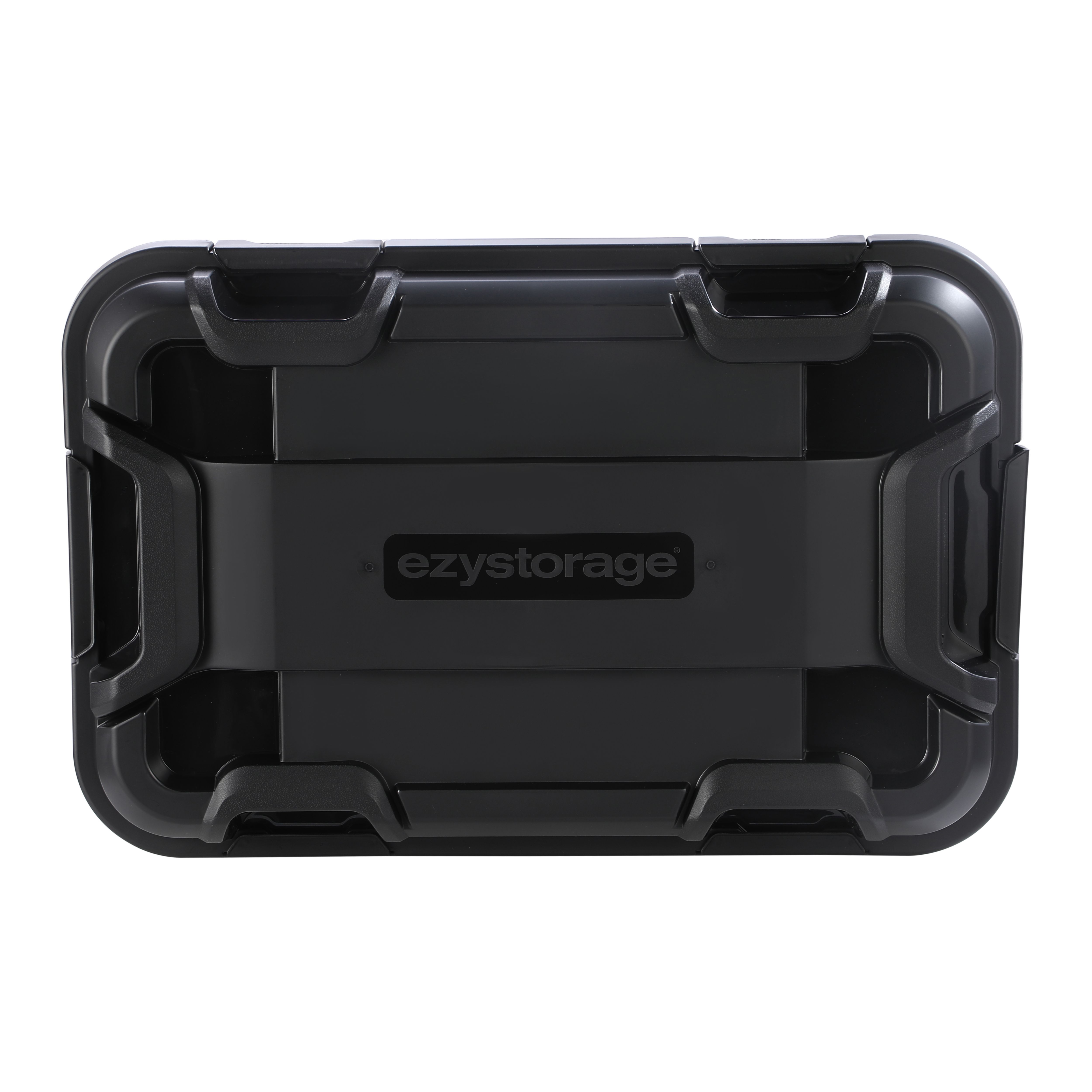 Ezy Storage Bunker tough Heavy duty Black 55L Medium Plastic Stackable ...