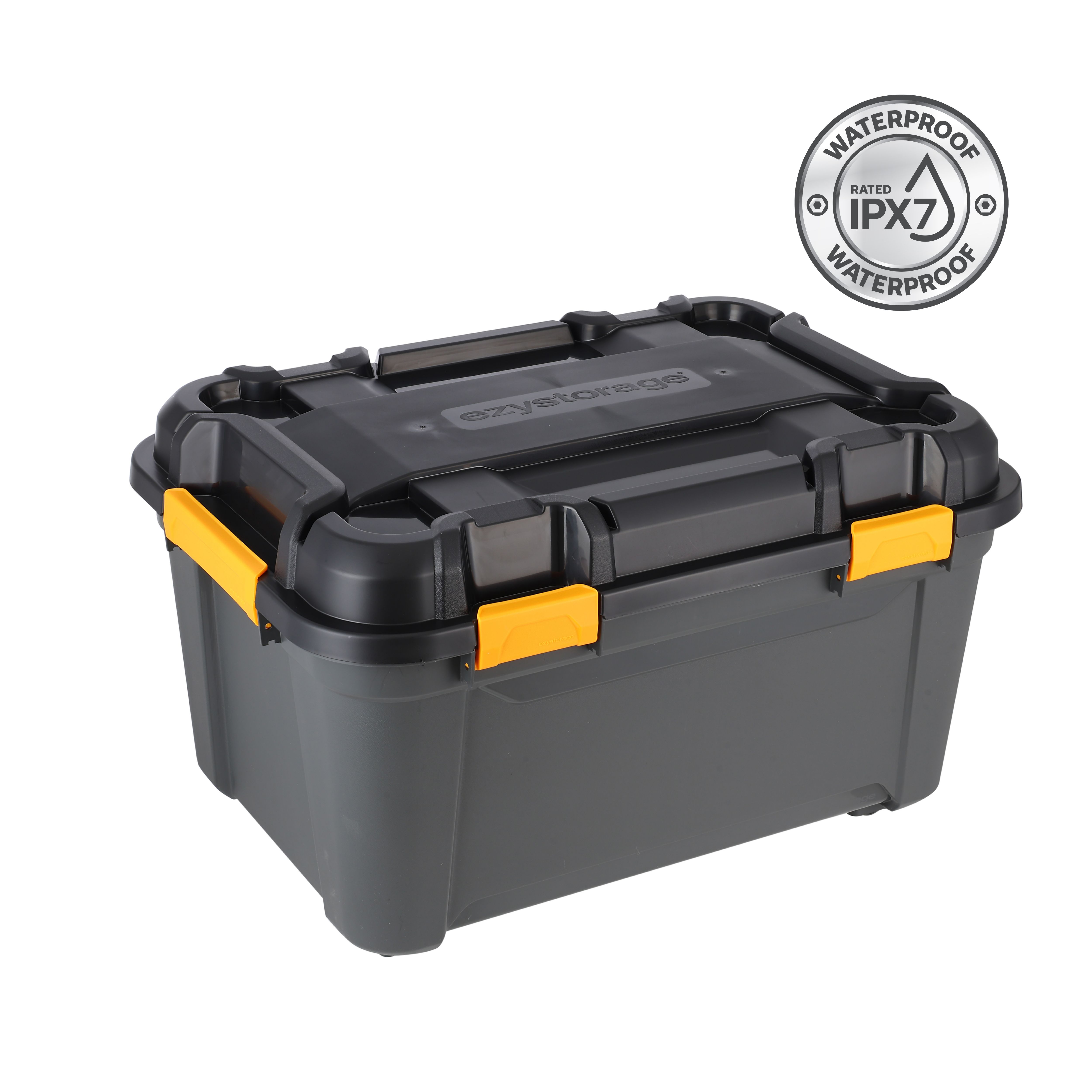 Ezy Storage Bunker tough Heavy duty Black 80L Large Plastic Stackable ...