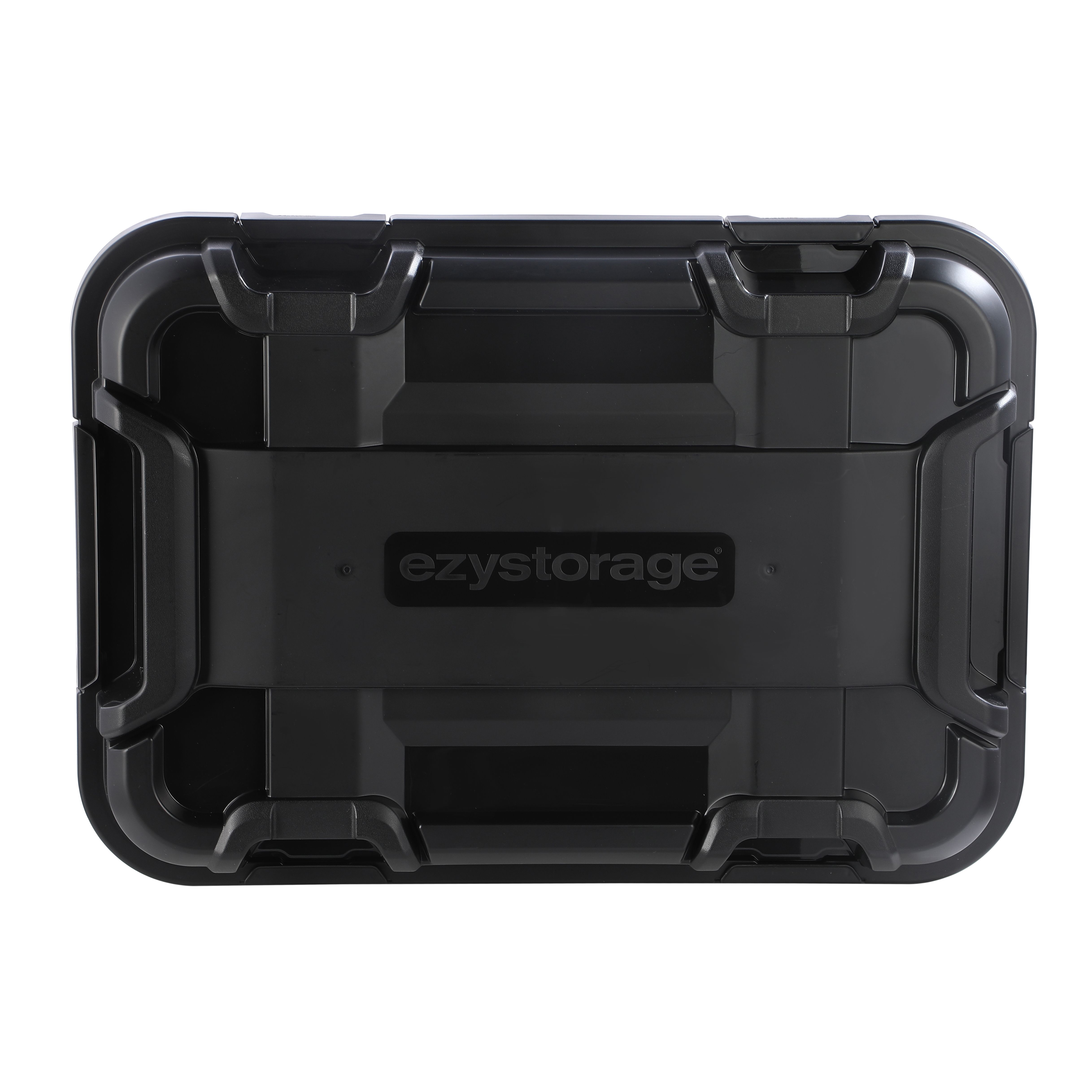 Ezy Storage Bunker tough Heavy duty Black 80L Large Plastic Stackable ...