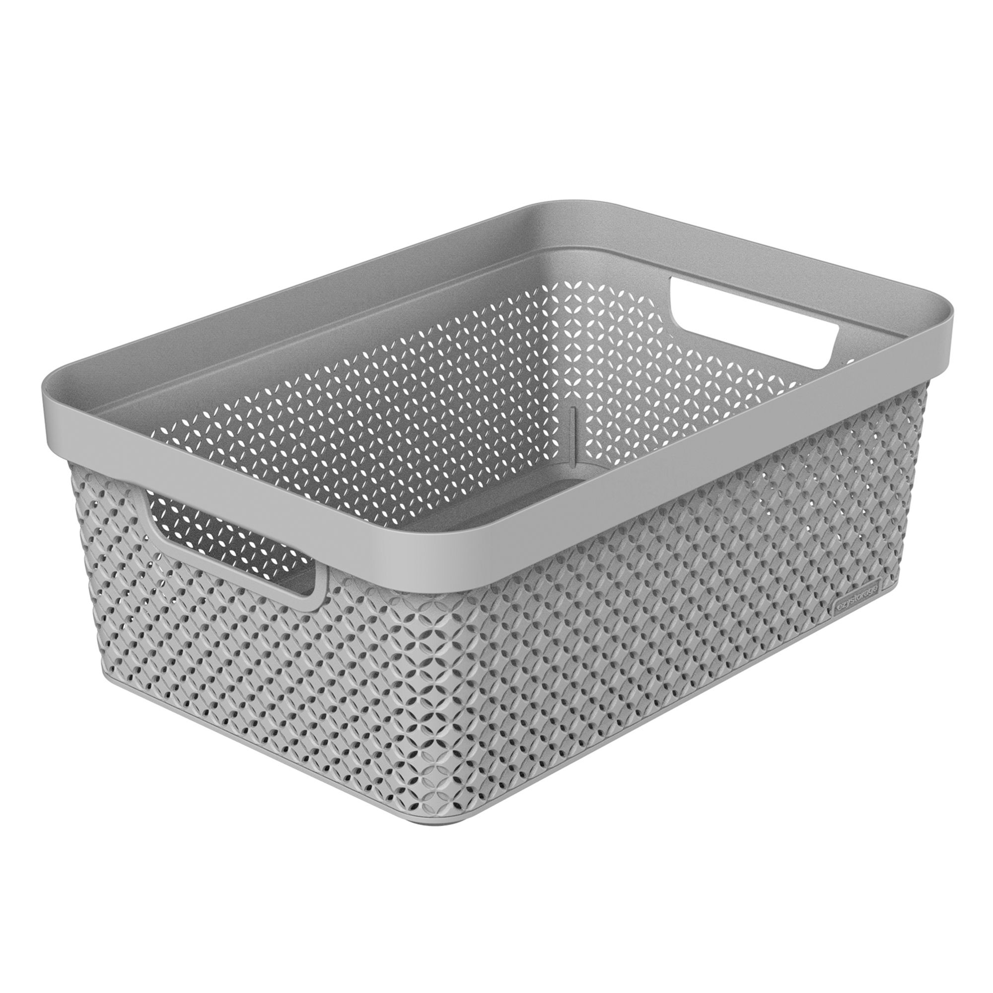 Ezy Storage Mode Matt grey Plastic Nestable Storage basket (H)15cm (W ...