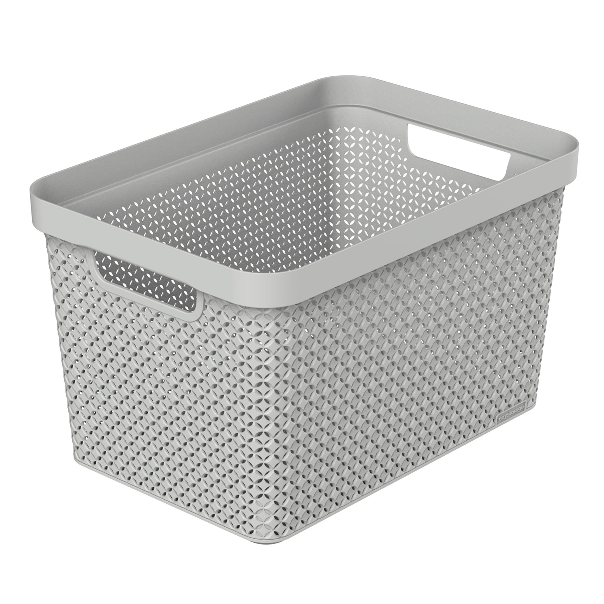 Ezy Storage Mode Matt grey Plastic Nestable Storage basket (H)23.2cm (W ...