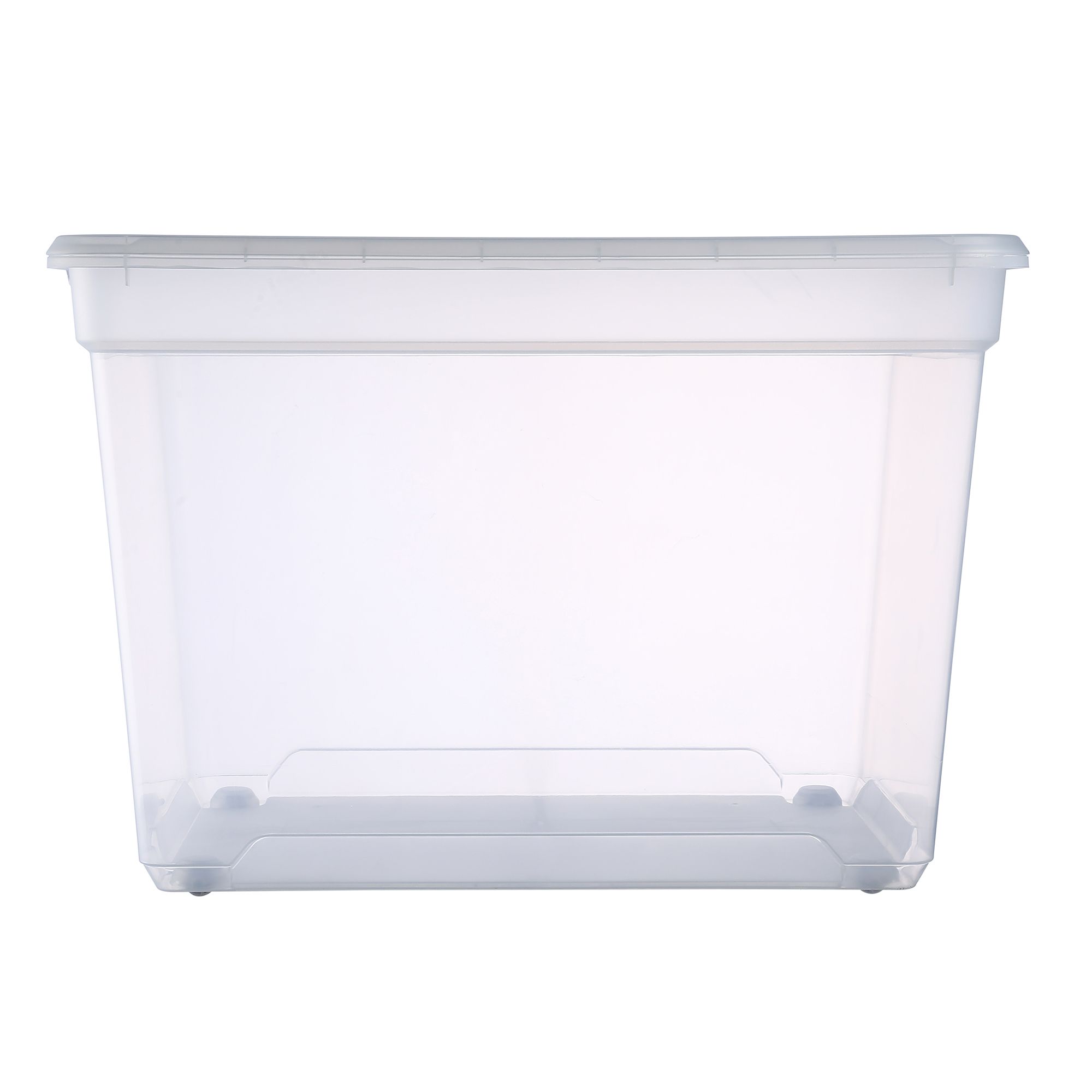 Ezy Storage Solutions+ Clear 100L XXL Plastic Stackable Wheeled Storage ...