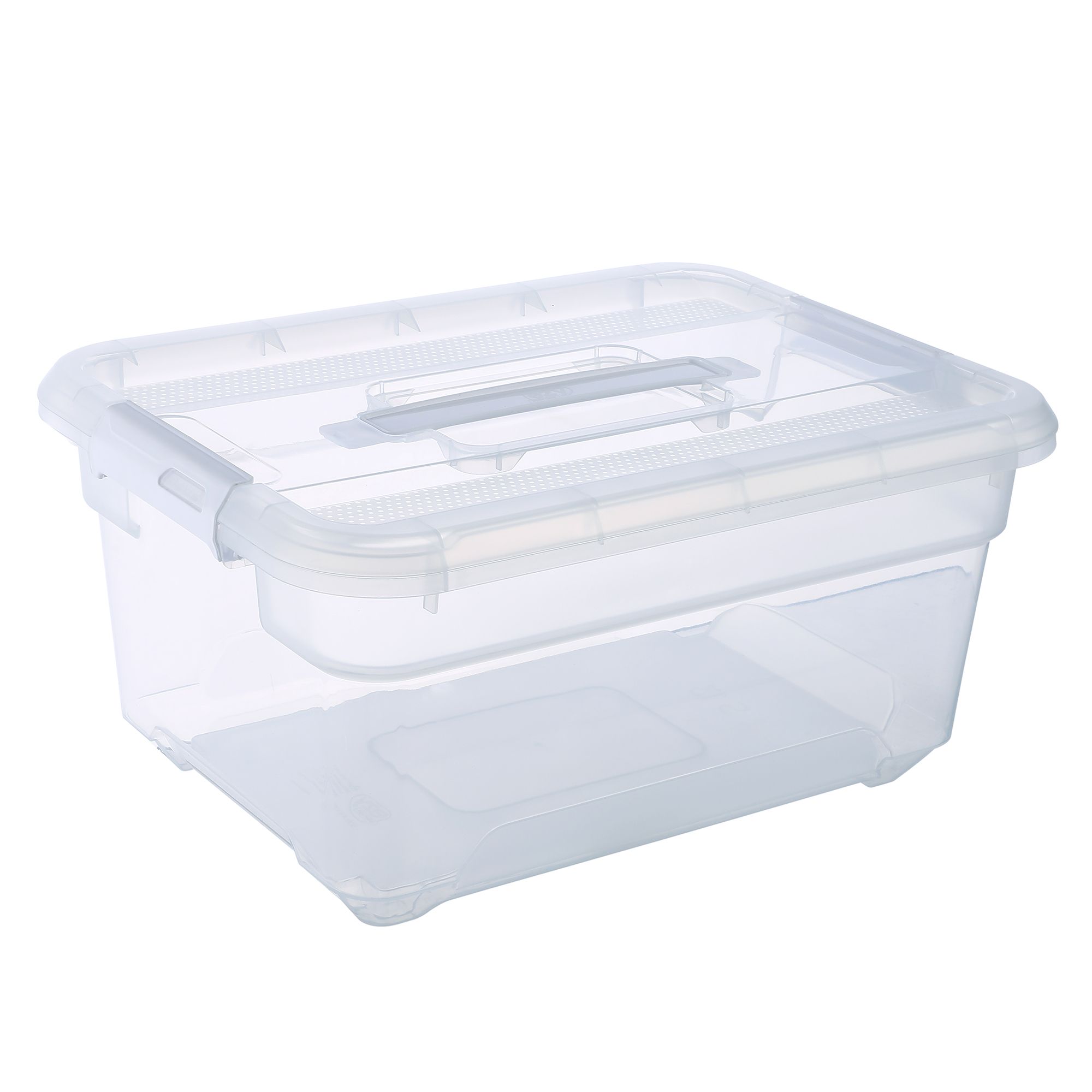 Ezy Storage Solutions+ Clear 13L Medium Plastic Stackable Storage box ...