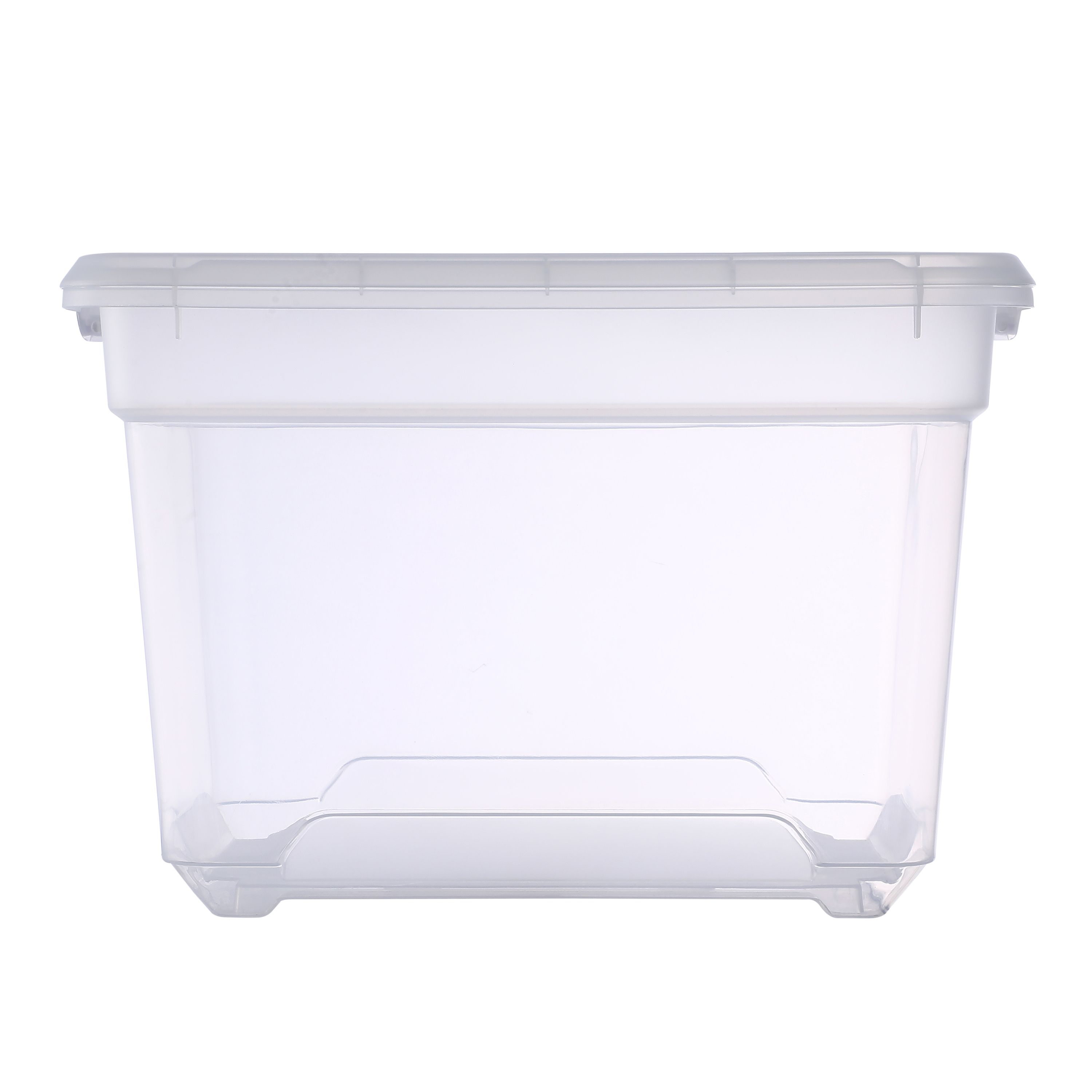 Ezy Storage Solutions+ Clear 18L Medium Plastic Stackable Storage box with Lid