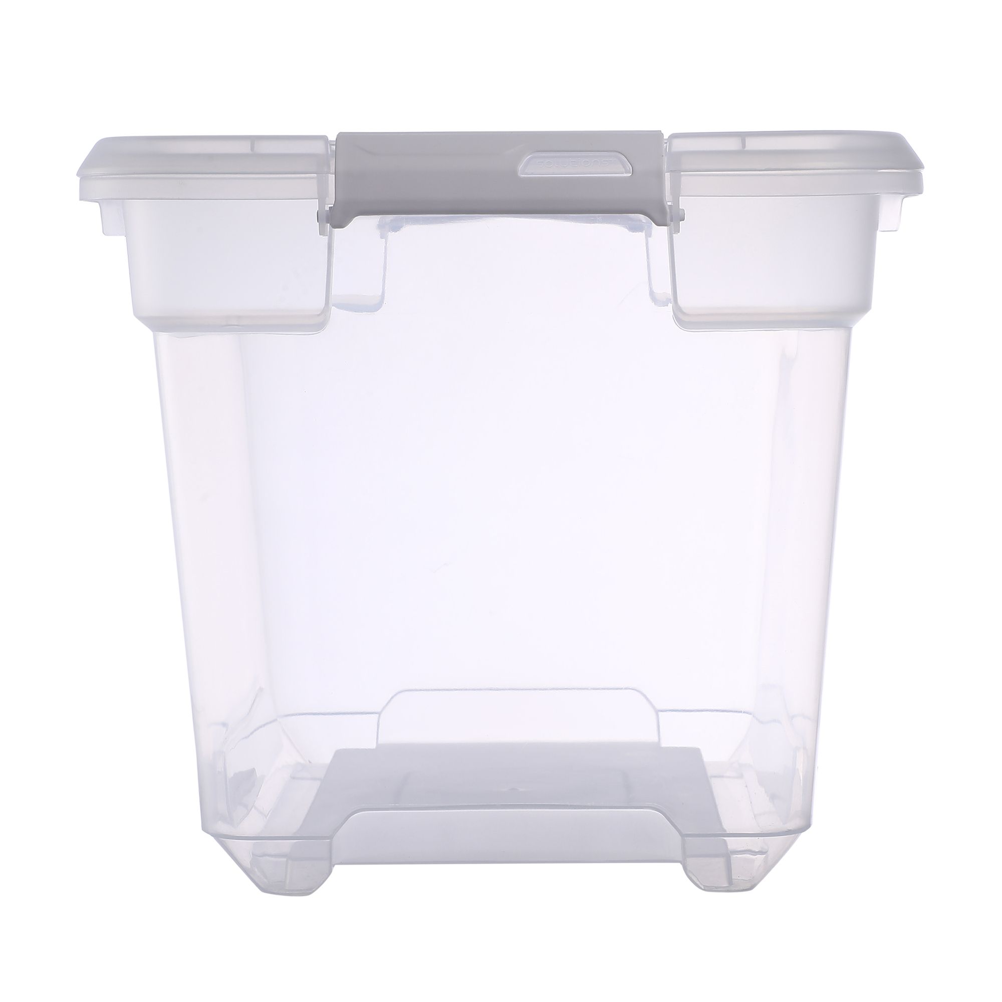 Ezy Storage Solutions+ Clear 18L Medium Plastic Stackable Storage box with Lid