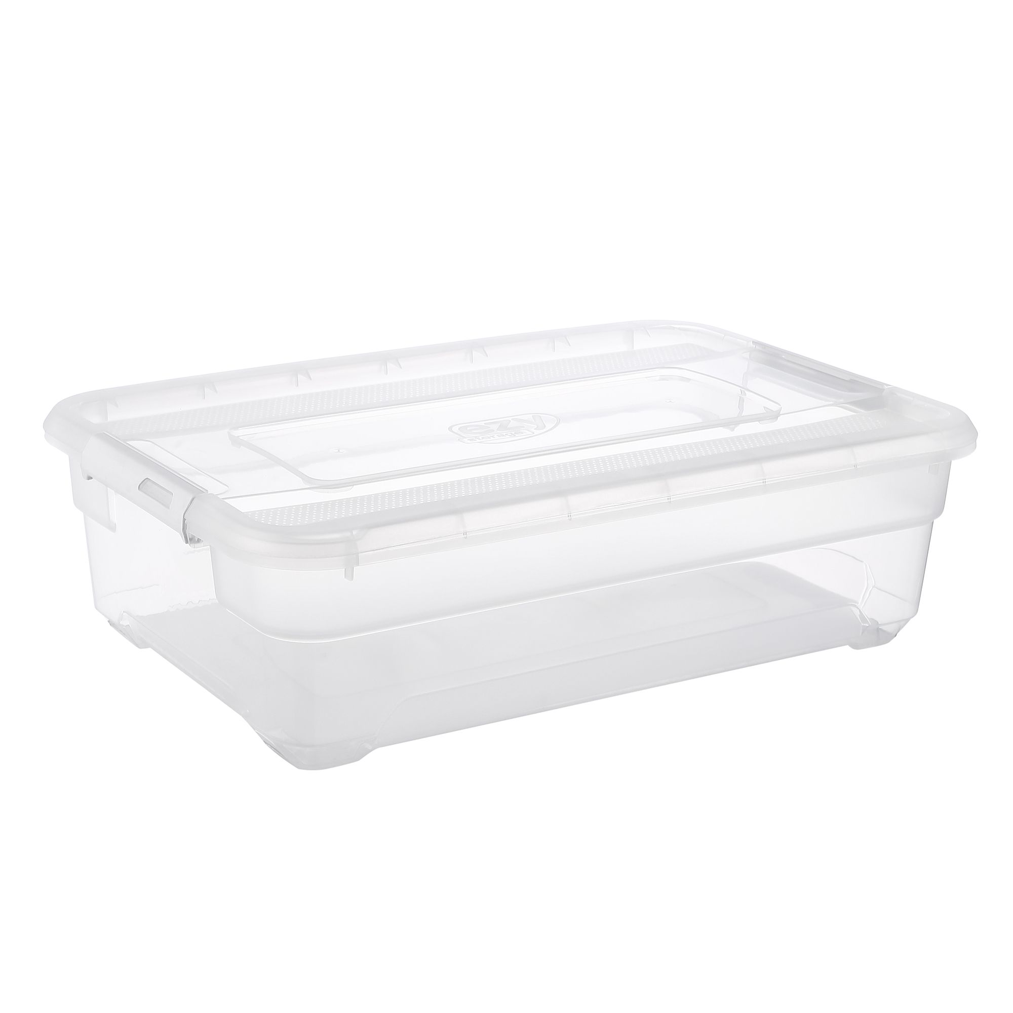 Ezy Storage Solutions+ Clear 26.5L Medium Plastic Stackable Underbed ...