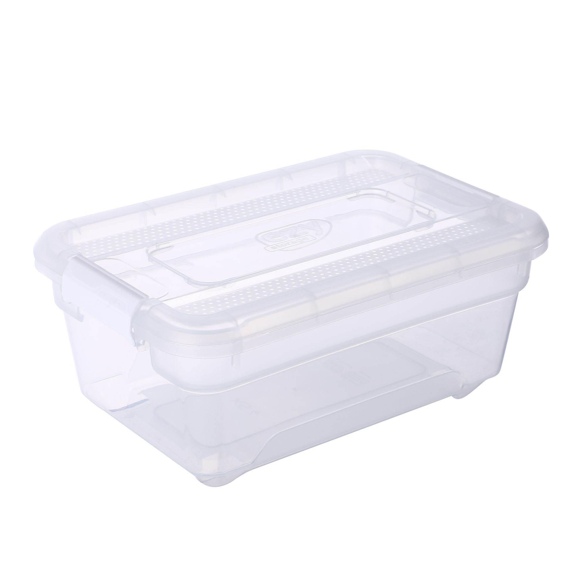 Ezy Storage Solutions+ Clear 4L Small Plastic Stackable Storage box ...