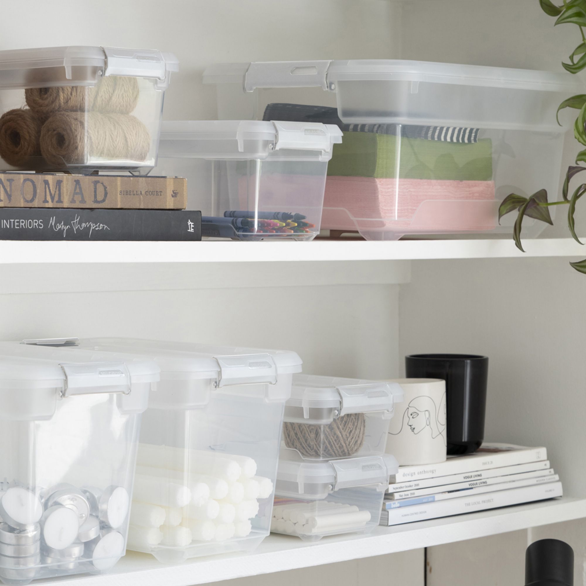 Ezy Storage Solutions+ Clear 4L Small Plastic Stackable Storage box ...